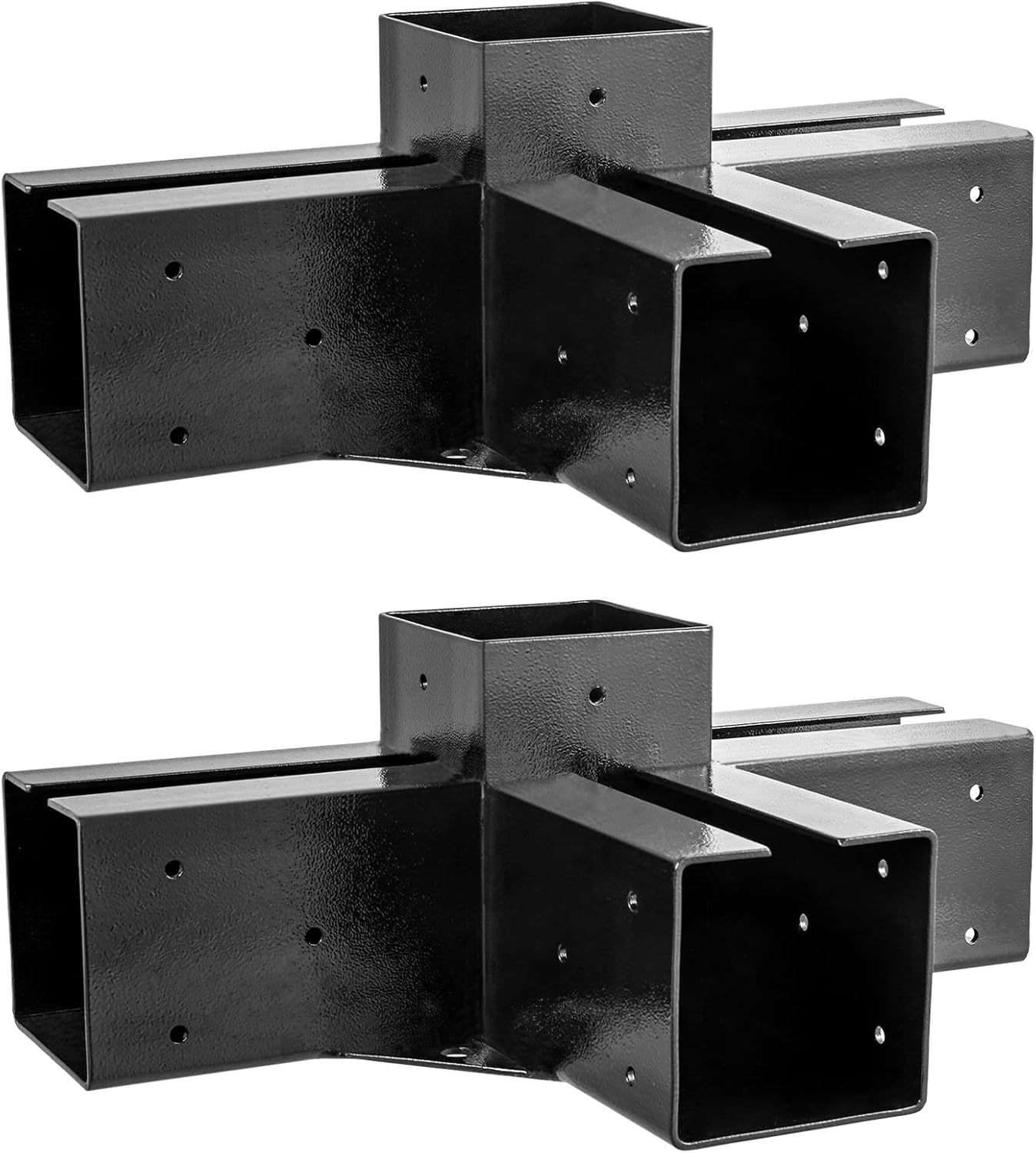 Amazon.com: FMhotu 4x4 Pergola Brackets Kit, Glossy Black Steel 4 Way ...