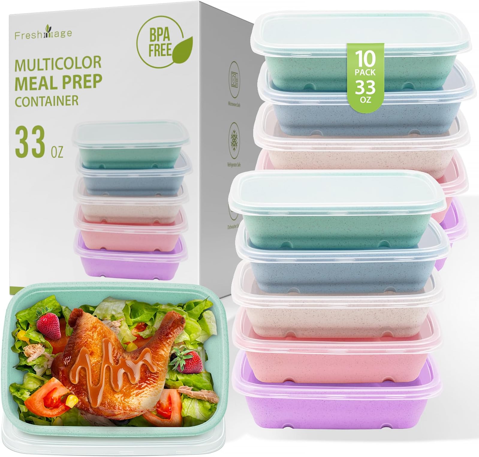 Amazon.com: PROMOZE 30-Pack Combo Set - Meal Prep Containers - Reusable ...