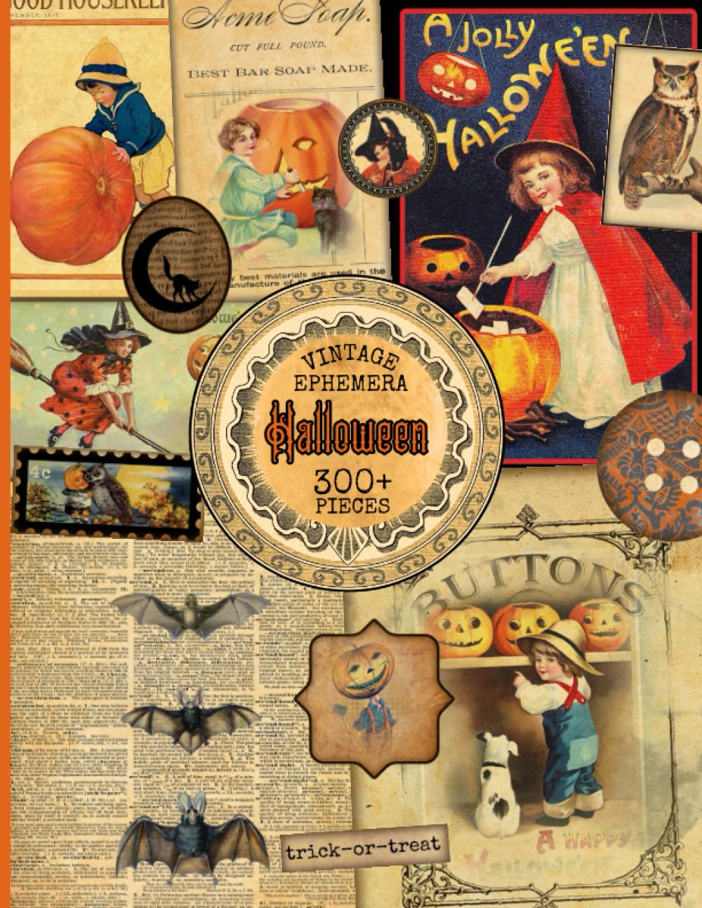 Vintage Halloween Ephemera: 300+ Spooky Halloween Elements, Tags ...