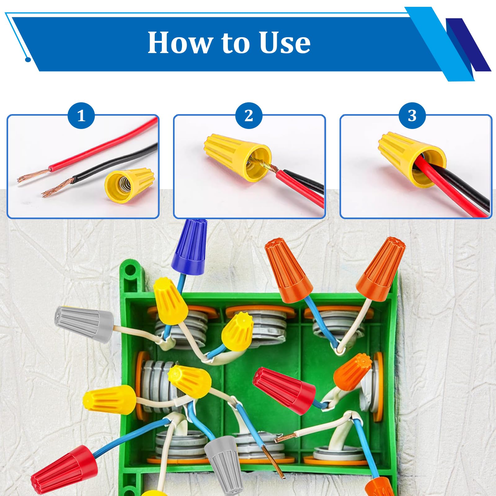 Snapklik.com : Smseace Wire Nuts 255Pcs Wire Nuts Assortment Kit 22 ...