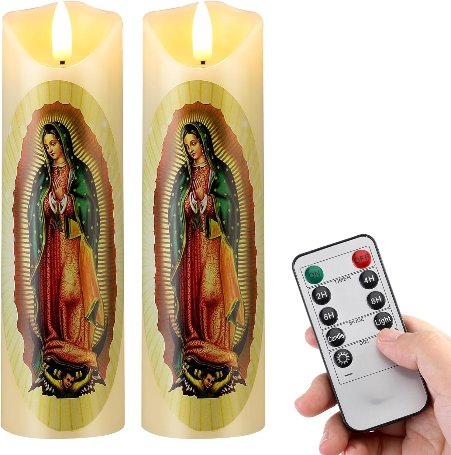 Amazon.com: Baquler 2 Pcs Religious Flameless LED Prayer Candle Real ...