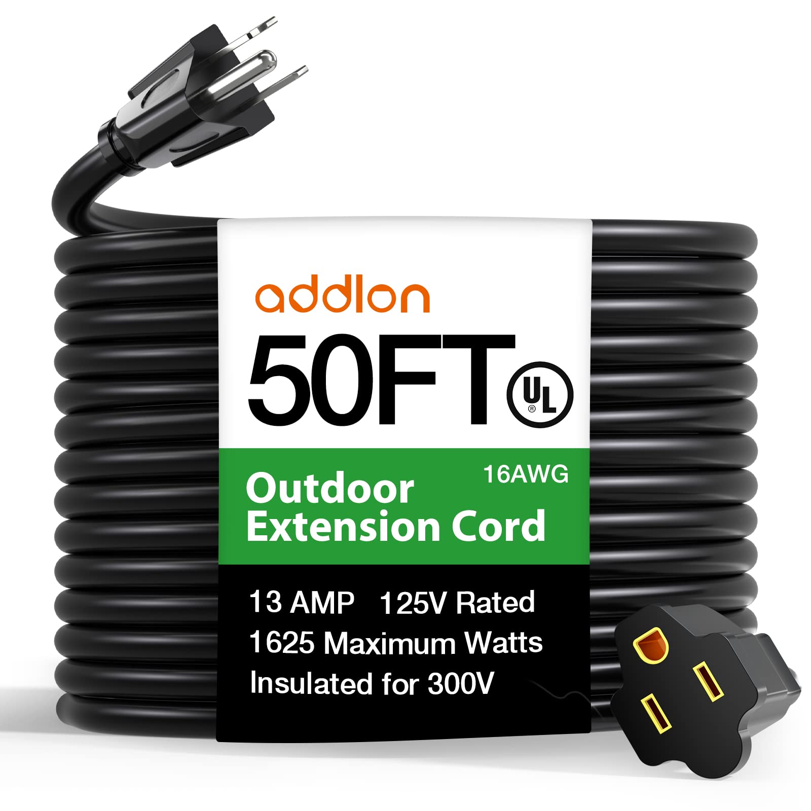 Addlon Flexible Extension Cord, Water&Weatherproof Outdoor Extension ...