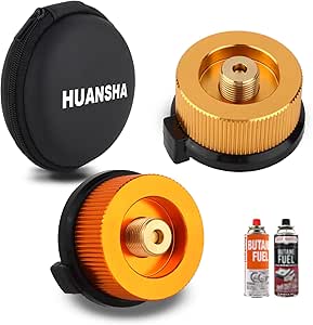 HUANSHA 2Pcs Butane Fuel Canister Adapter Kit With Portable Zip Carry ...