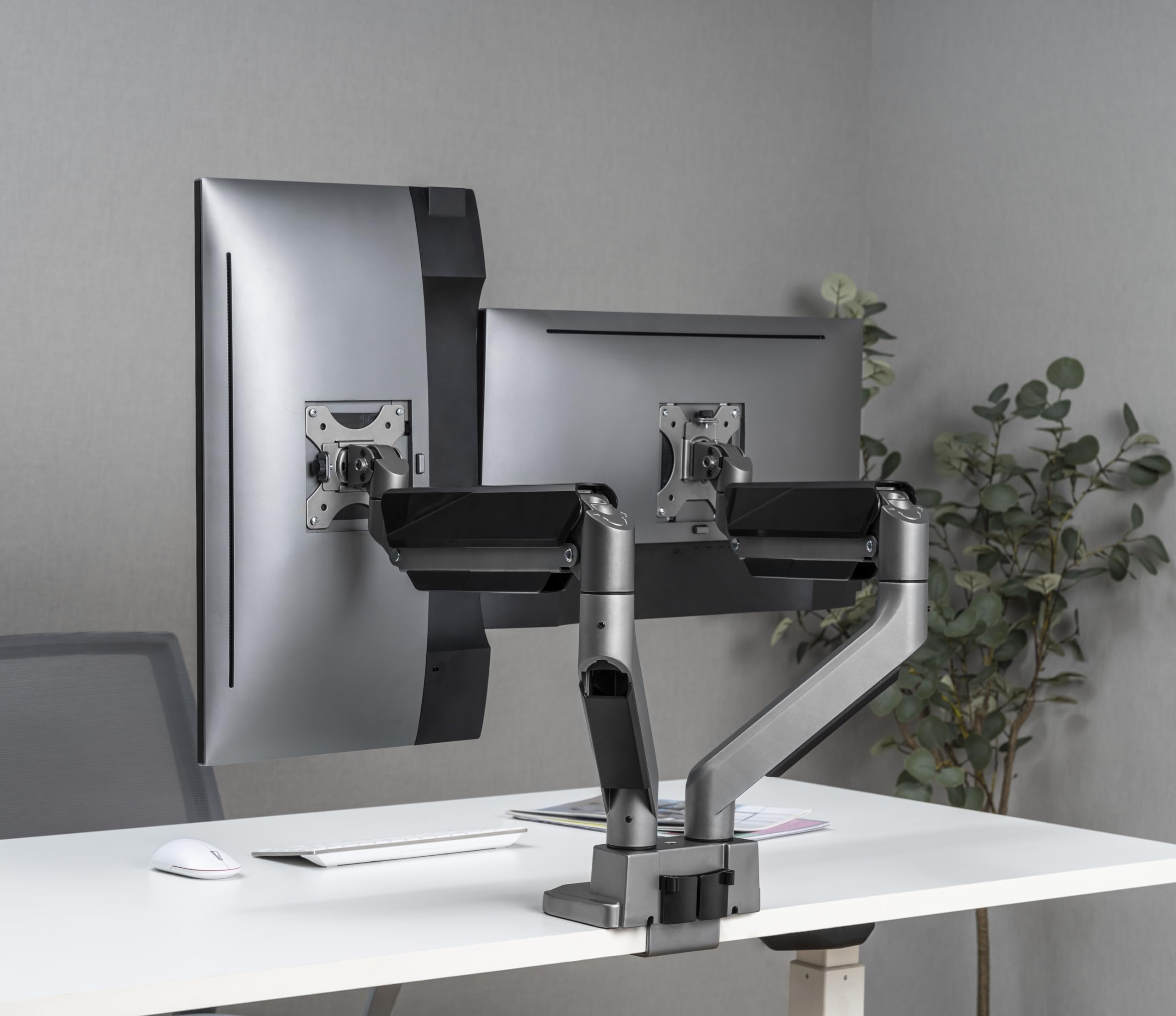 TECVITY North Bayou NB F160 17" to 30" Gas-Strut Dual Monitor Desk ...