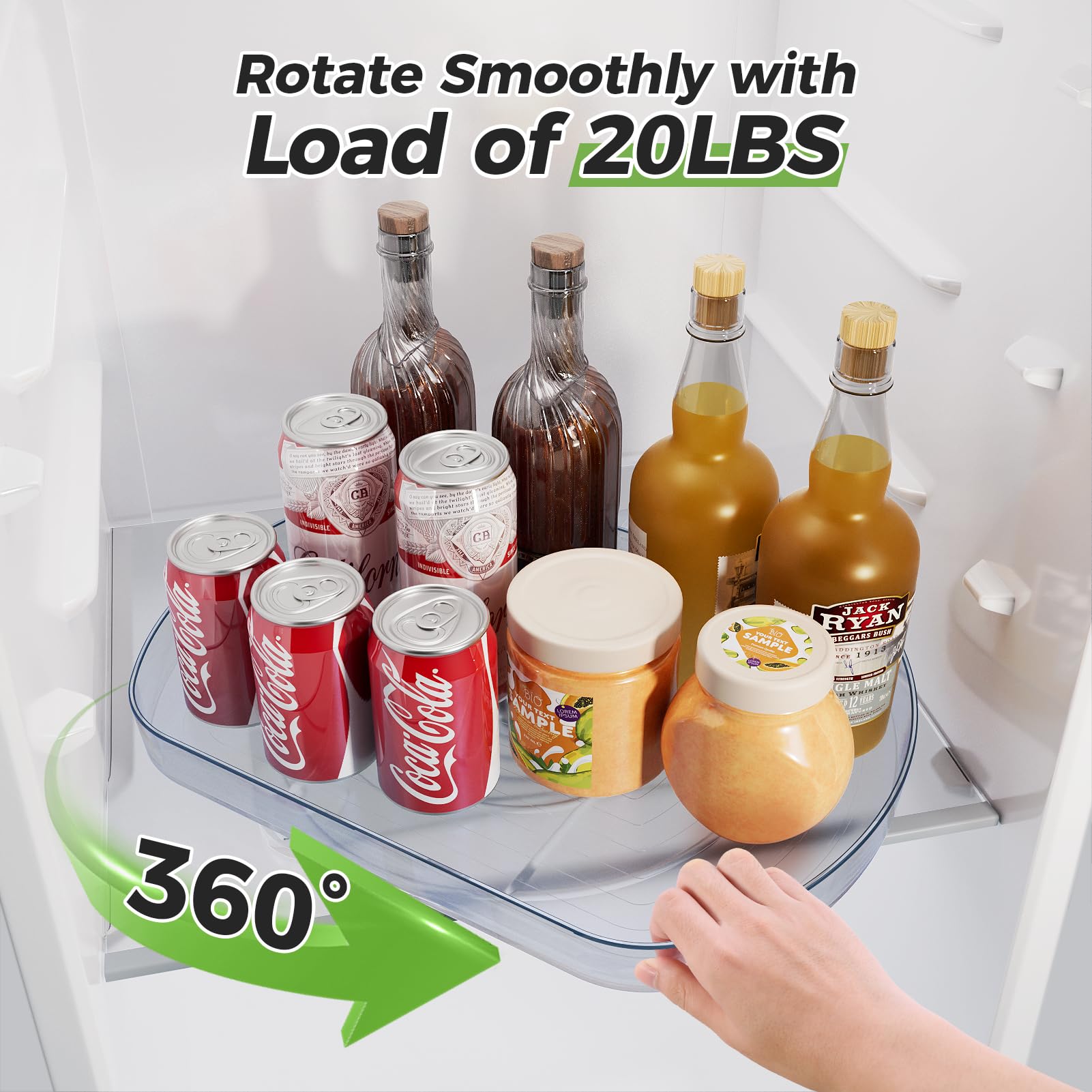 Snapklik.com : Lazy Susan For Refrigerator, Fridge Lazy Susan Truntable ...