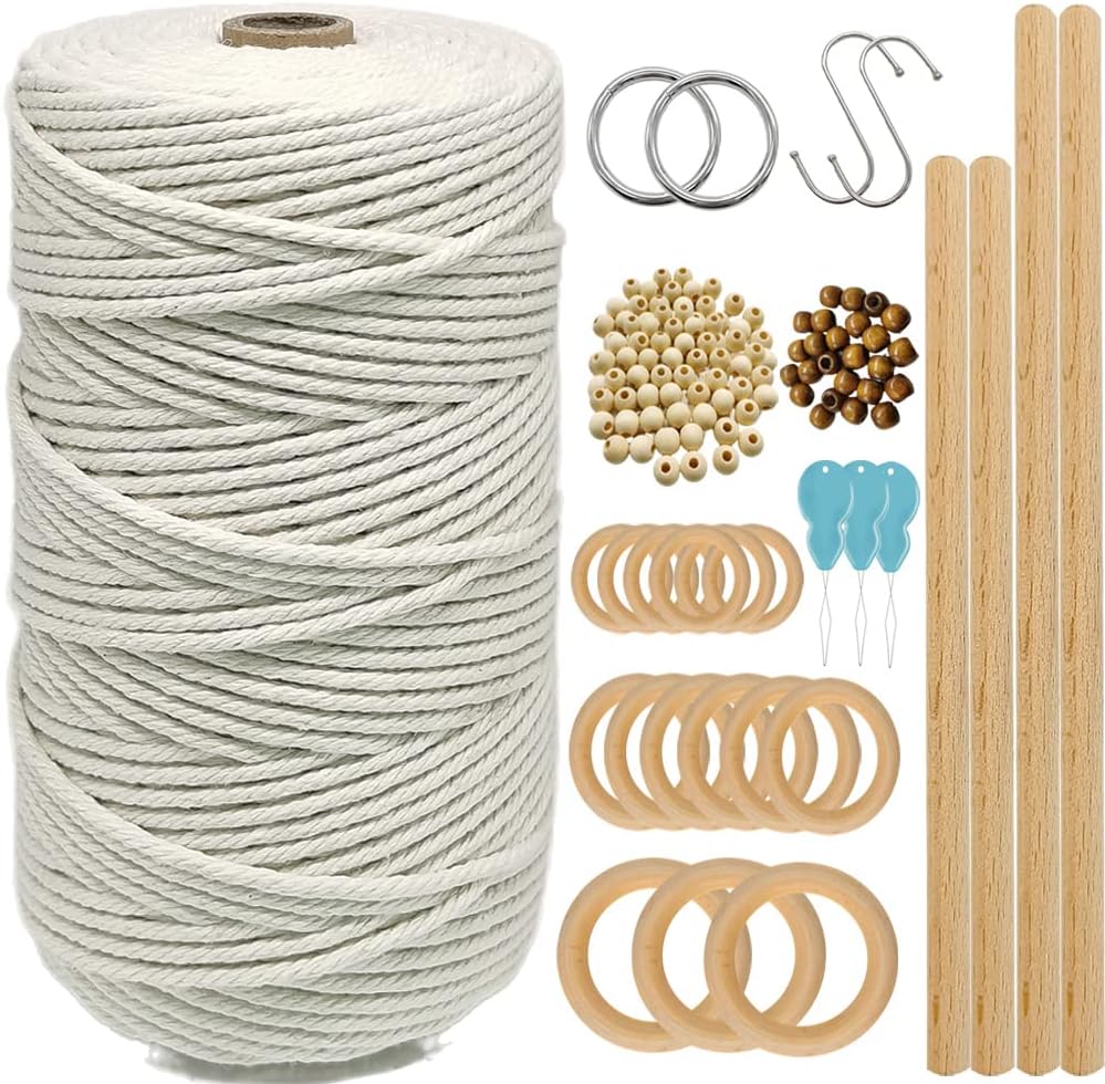 Macrame Kit with All Macrame Accessories Macrame Cord 3mm 219 Yard ...