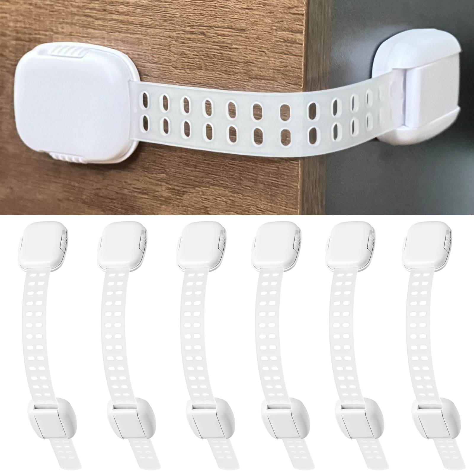 Amazon.com: Bates- Child Safety Strap Locks, 6 Pack, Black Baby Cabinet ...
