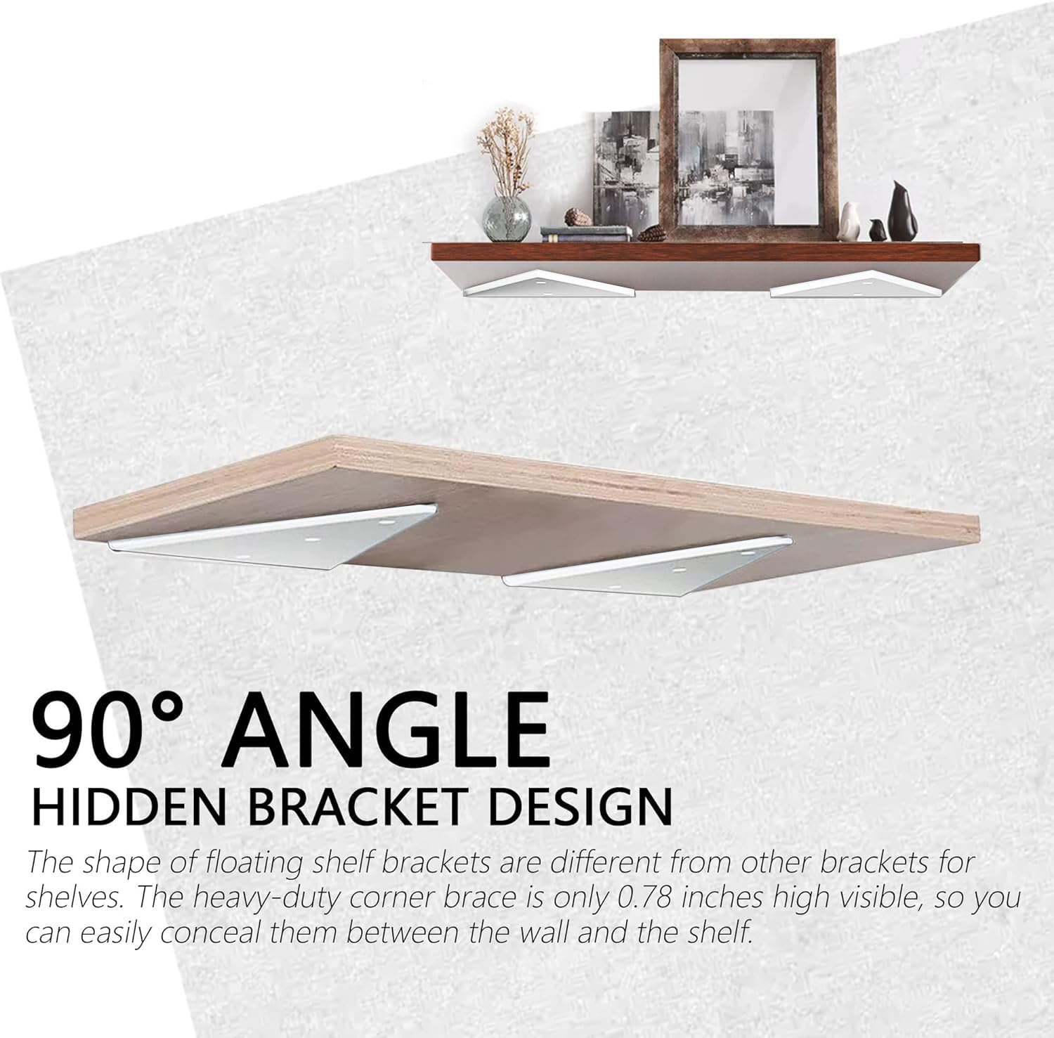 Snapklik.com : 4 Park Floating Shelf Bracket 4 X 3 Inch, White 4 Inch ...