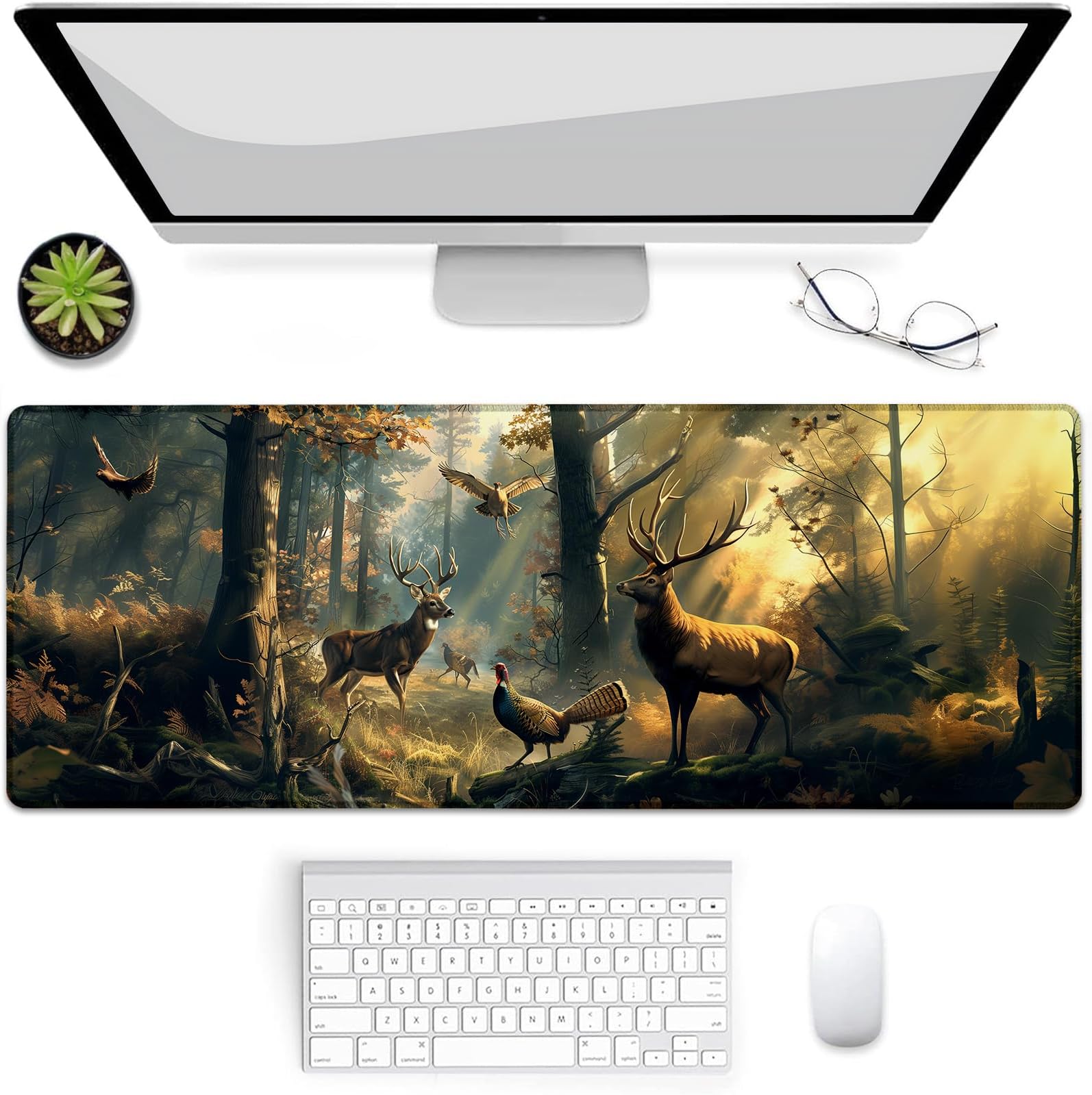 Amazon.com: Woodland Wildlife Deer Elk Gaming Mouse Pad, Mouse Pad ...