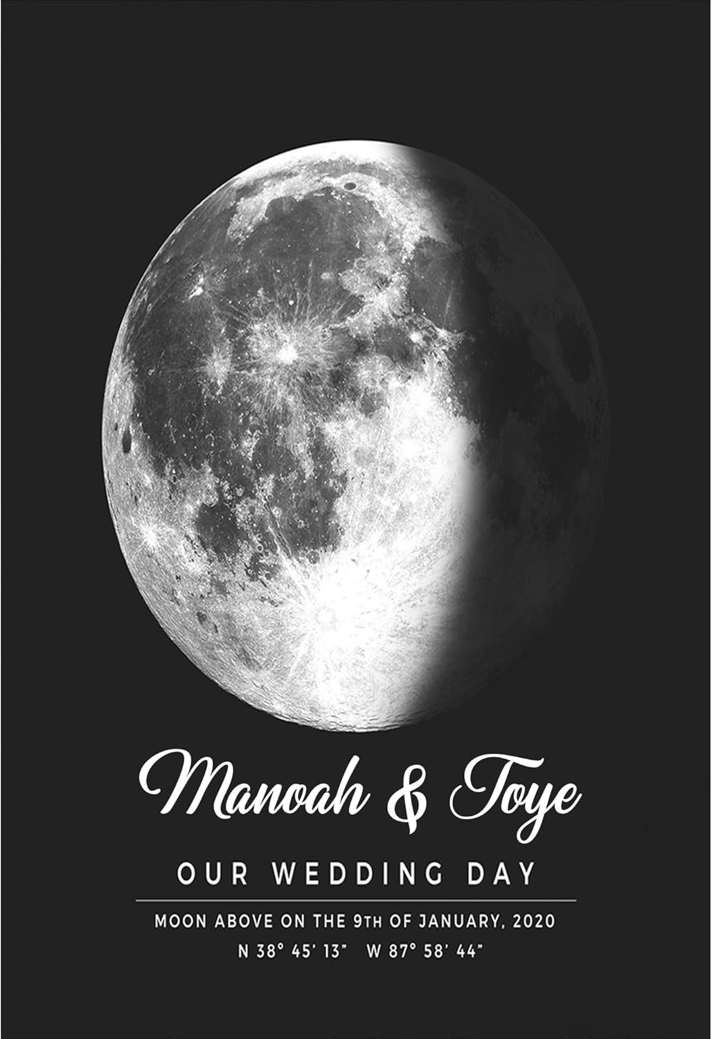 Amazon.com: Personalized Moon Phase Custom Moon Print Keepsake gift ...