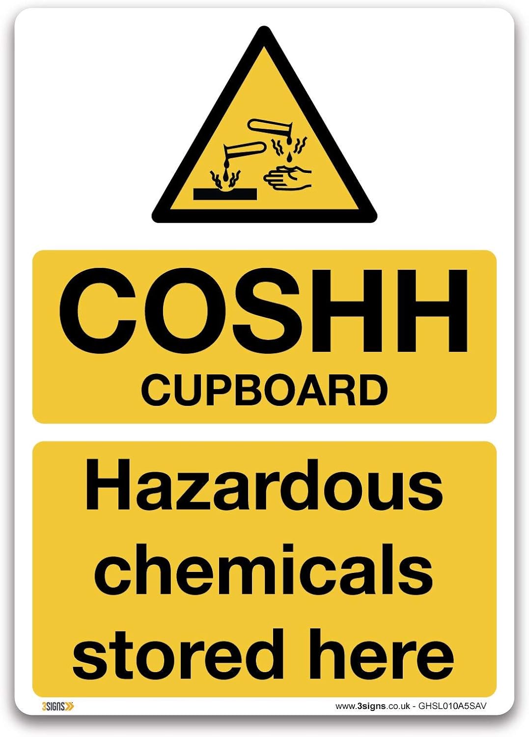 COSHH Cupboard Sign - A5 210x148mm Self-adhesive Vinyl - Hazchem ...