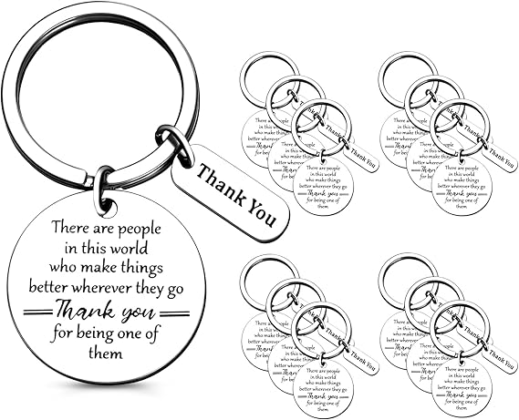 Amazon.com: Unittype 24 Pieces Thank You Keychains Gifts Inspirational ...