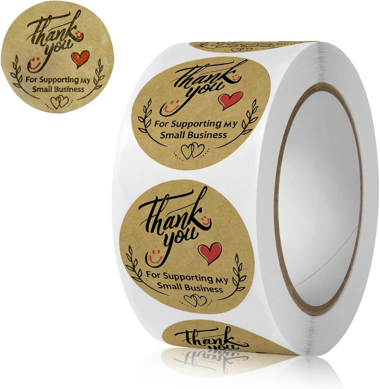 ALLWYOU 500 Pcs Thank You Stickers Vintage Kraft Paper,Adhesive Round ...