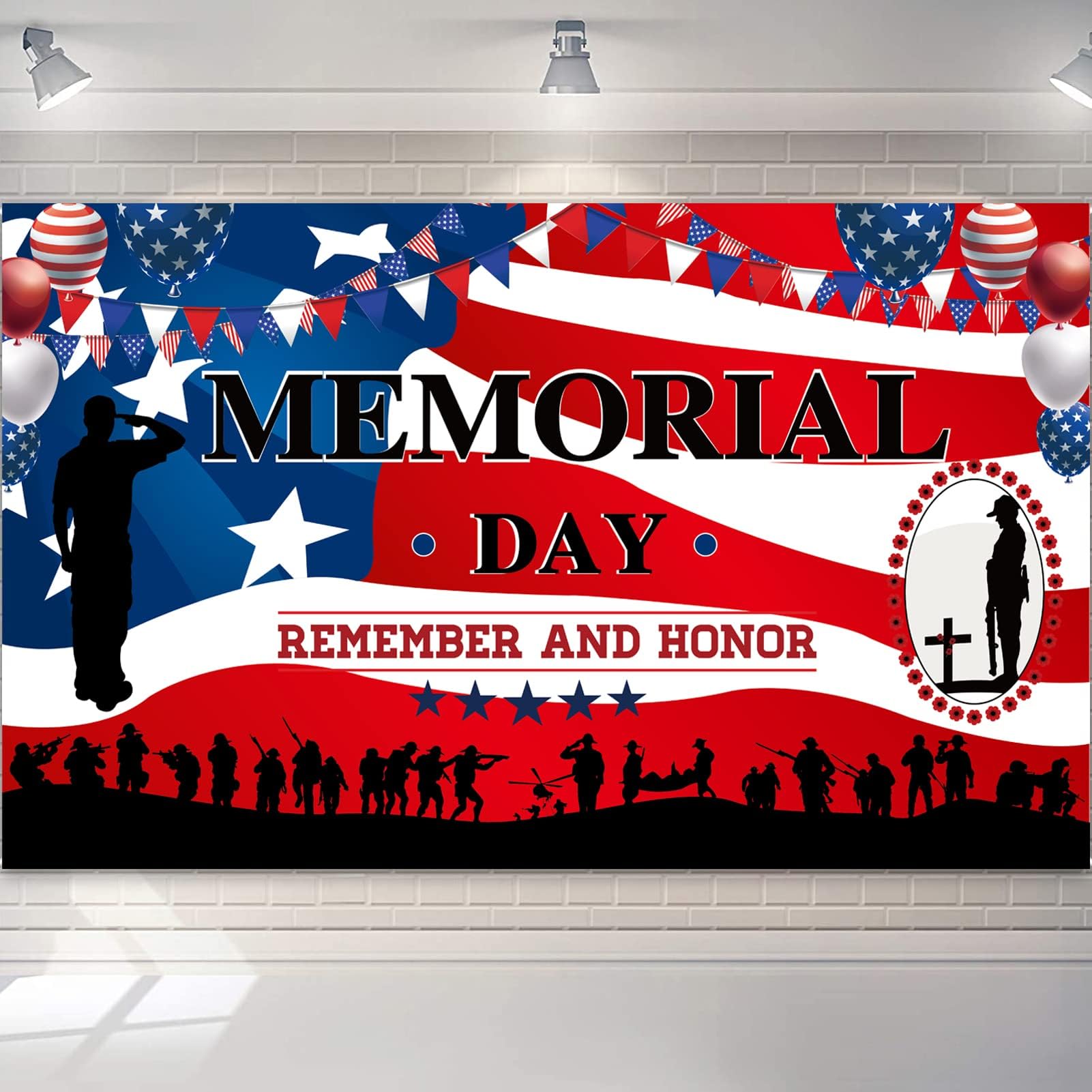 Amazon.com: Memorial Day Backdrop Banner, Memorial Day Decorations for ...