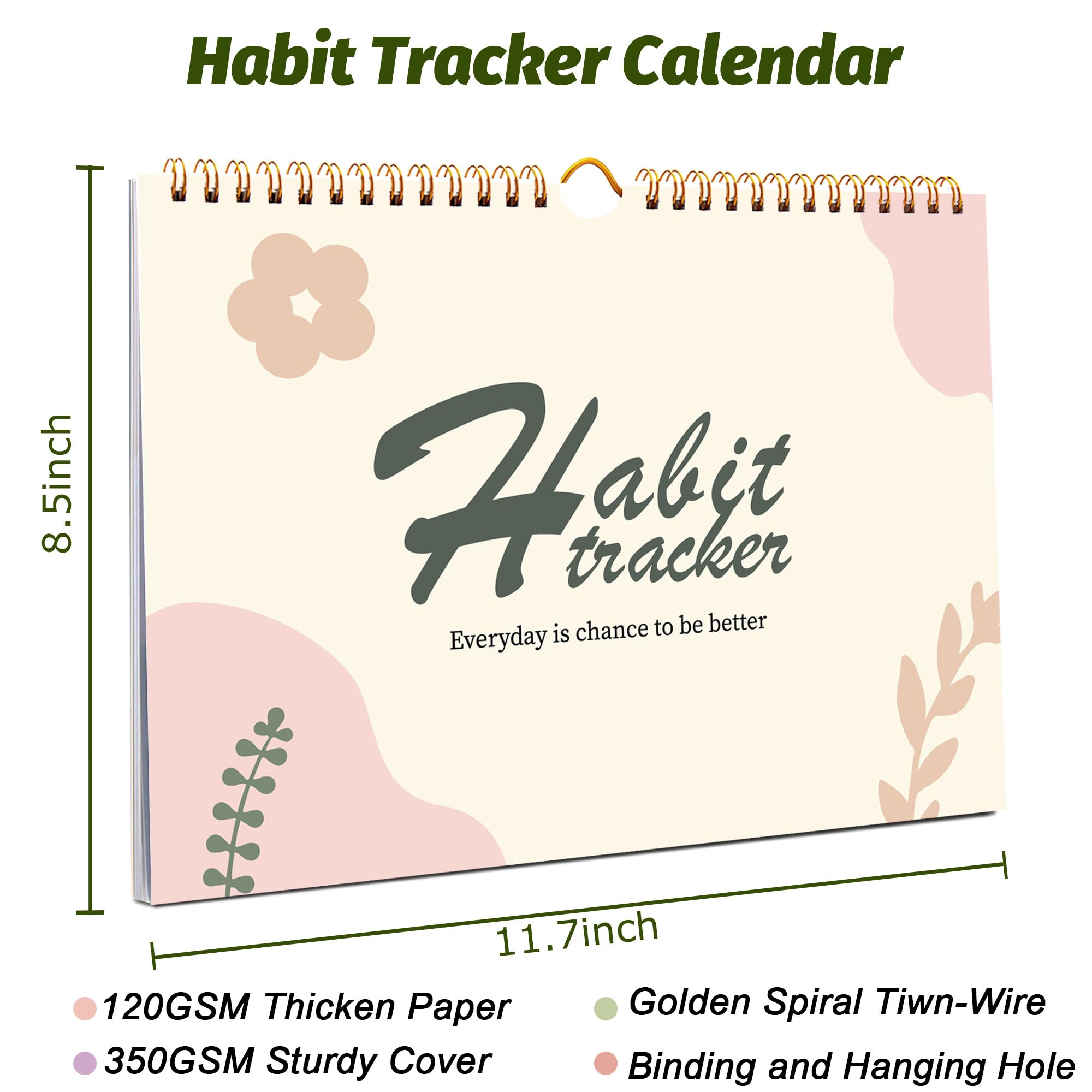 Snapklik.com : Habit Tracker Calendar - 12 Months Undated Daily Goal ...