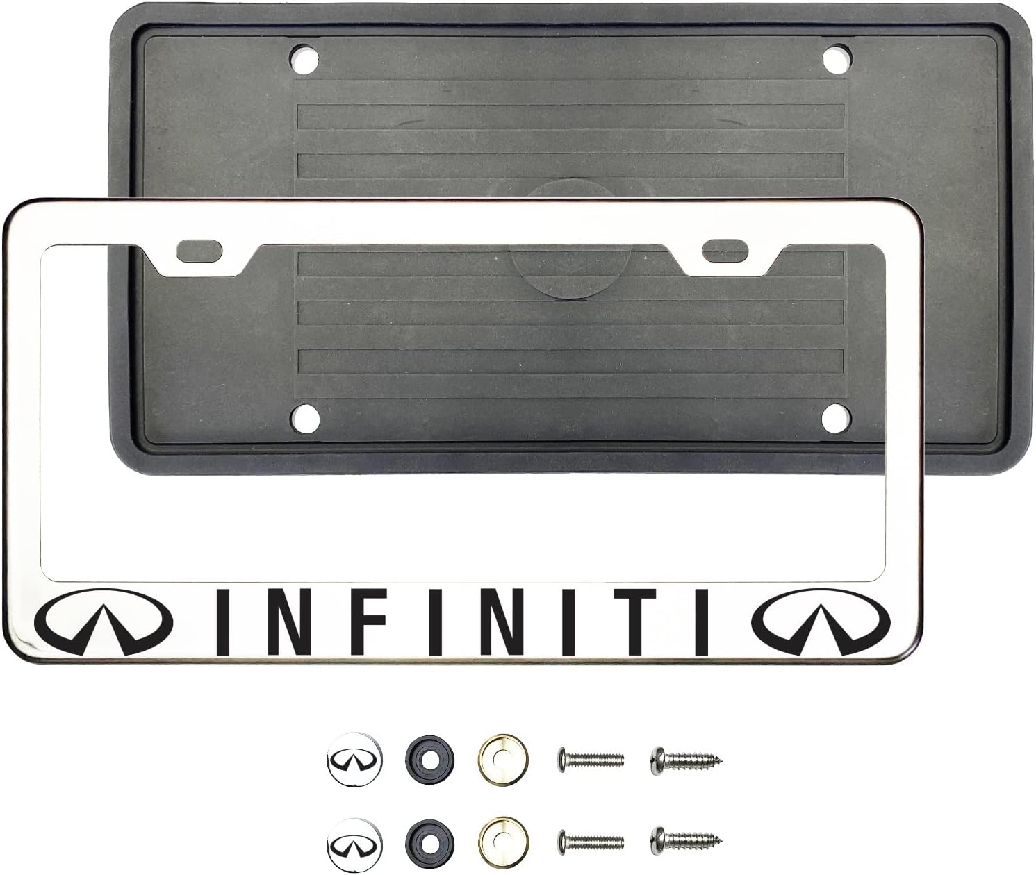 Amazon.com: (Qty: 1 Frame) Compatible with Infiniti License Plate Frame ...