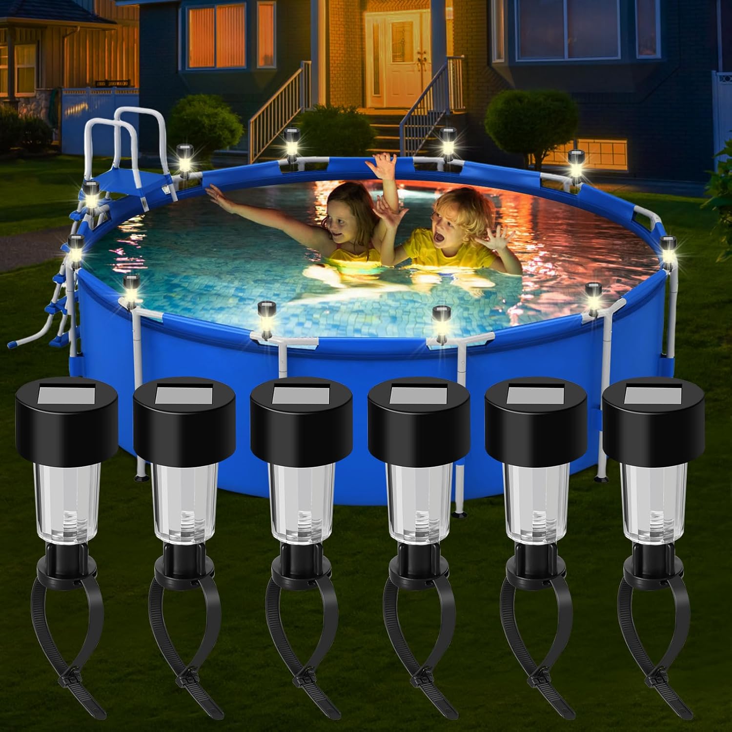 Amazon.com: Solar Framed Pool Light, Pool Enclosure Lighting for Above ...
