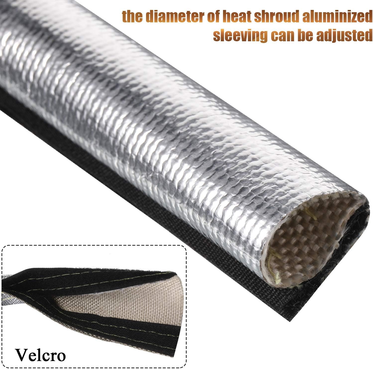 6.5 Feet Heat Shroud Aluminized Sleeving Heat Shield Protection Barrier ...