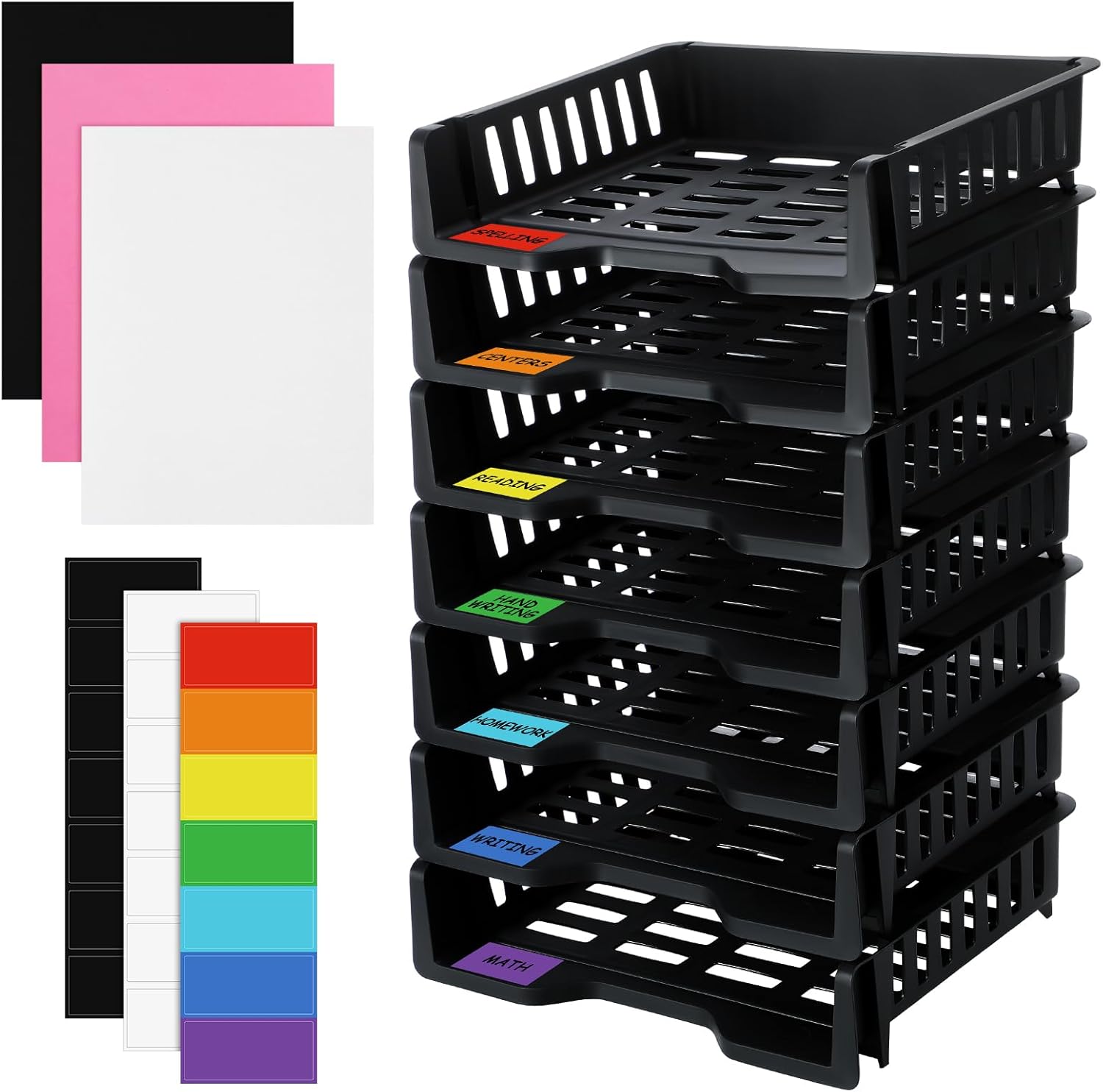 Amazon.com : CroBlissful Set of 7 Turn in Trays Classroom with 3 Sets ...