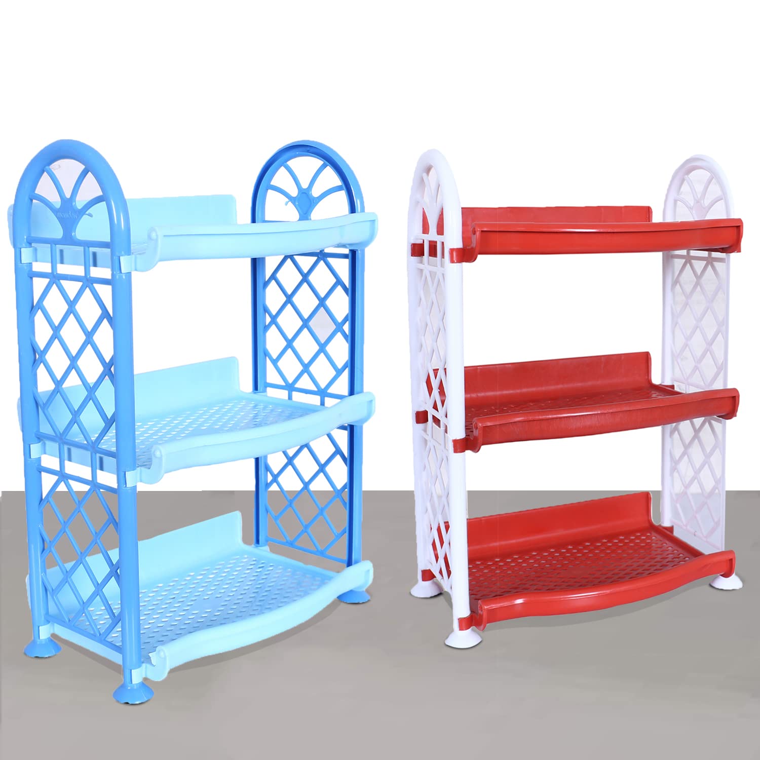 Kuber Industries Organising Rack| Plastic 3 Shelves Kitchen Storage ...