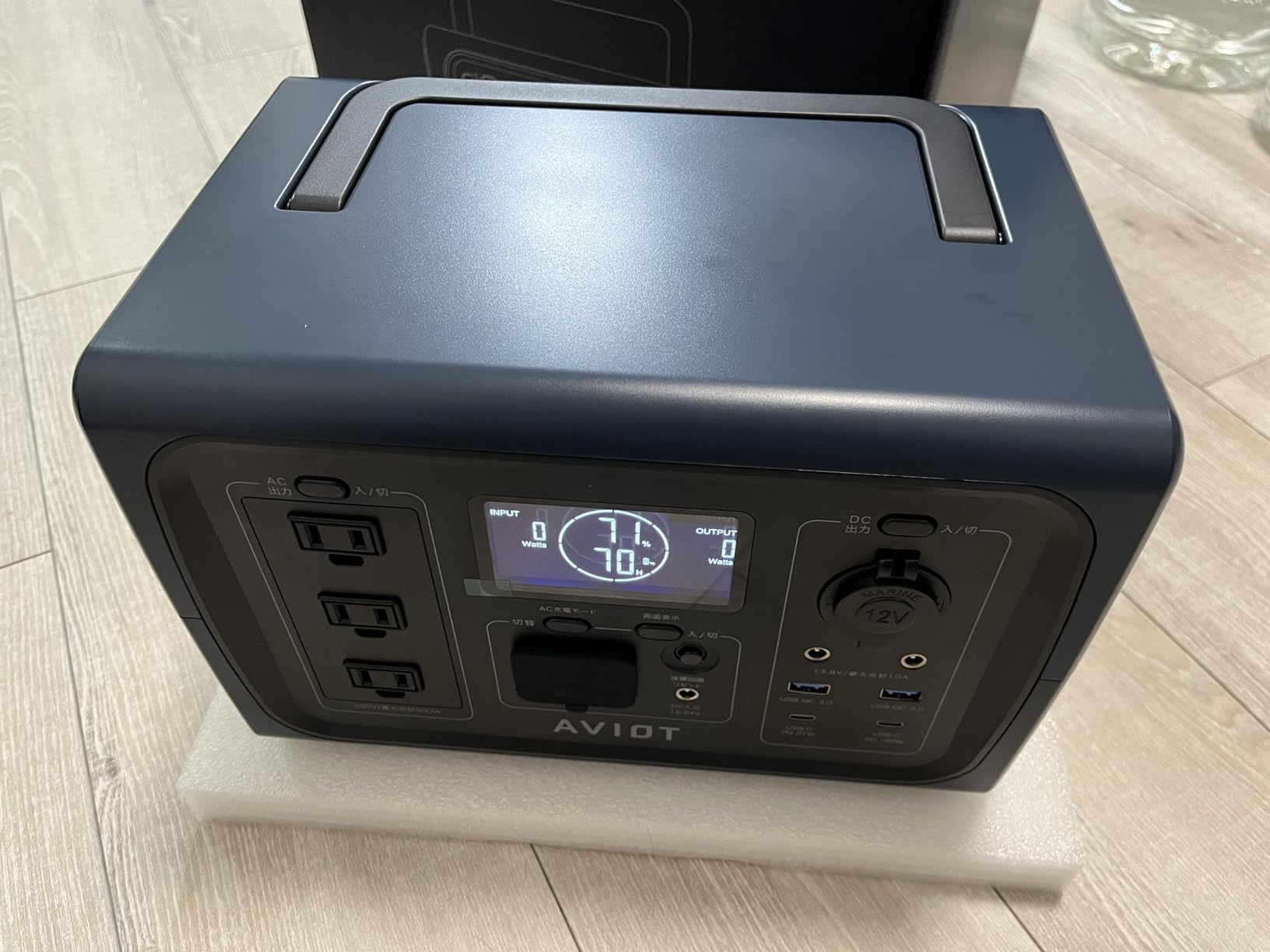 Amazon.co.jp: AVIOT PS-F500 ネイビー ポータブル電源 リン酸鉄 大容量 160,000Ah / 512Wh 軽量 AC (500W 瞬間最大1000W) DC ...