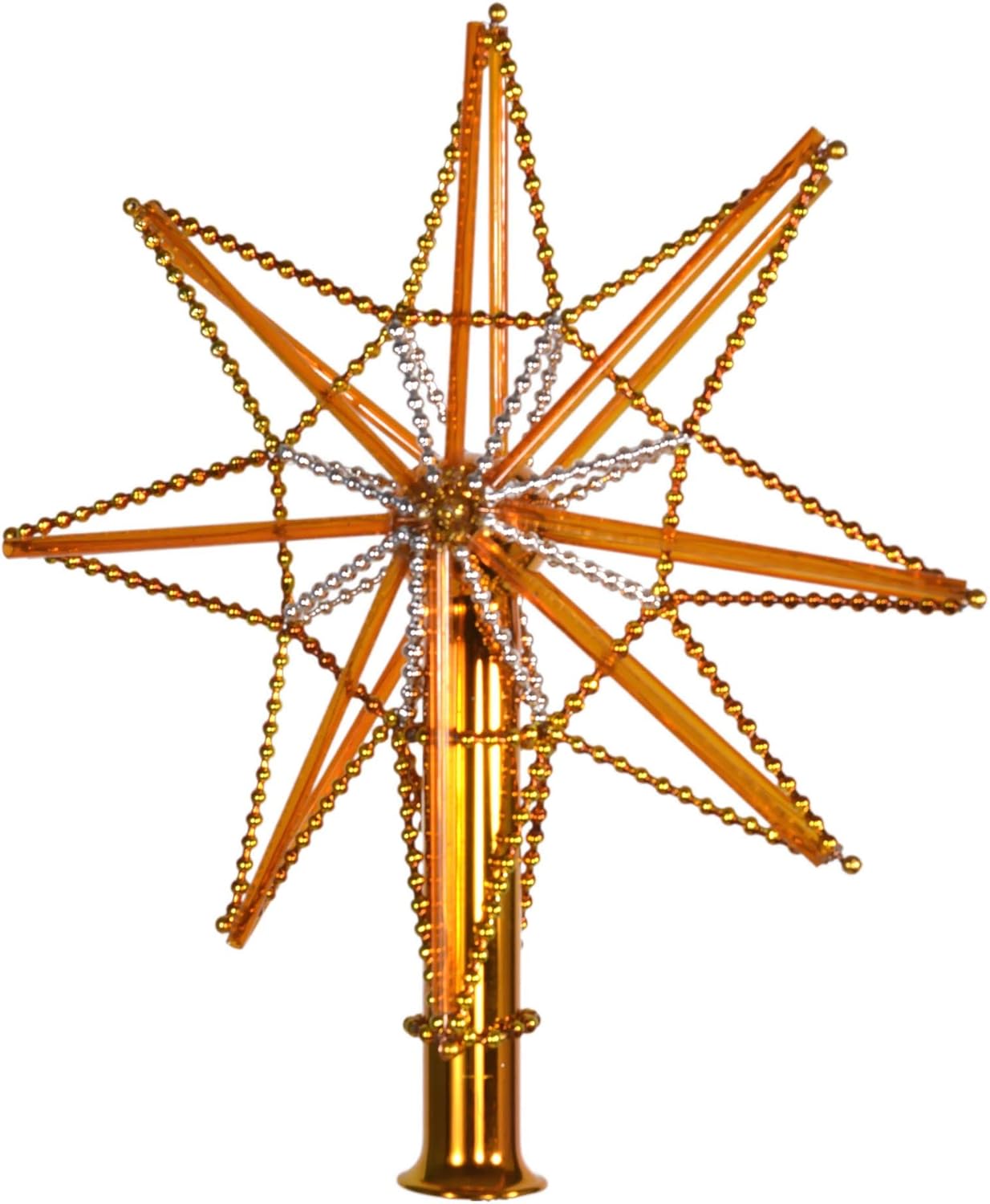 Amazon.com: Hand Blown Glass Christmas Gold Star Tree Topper : Home ...