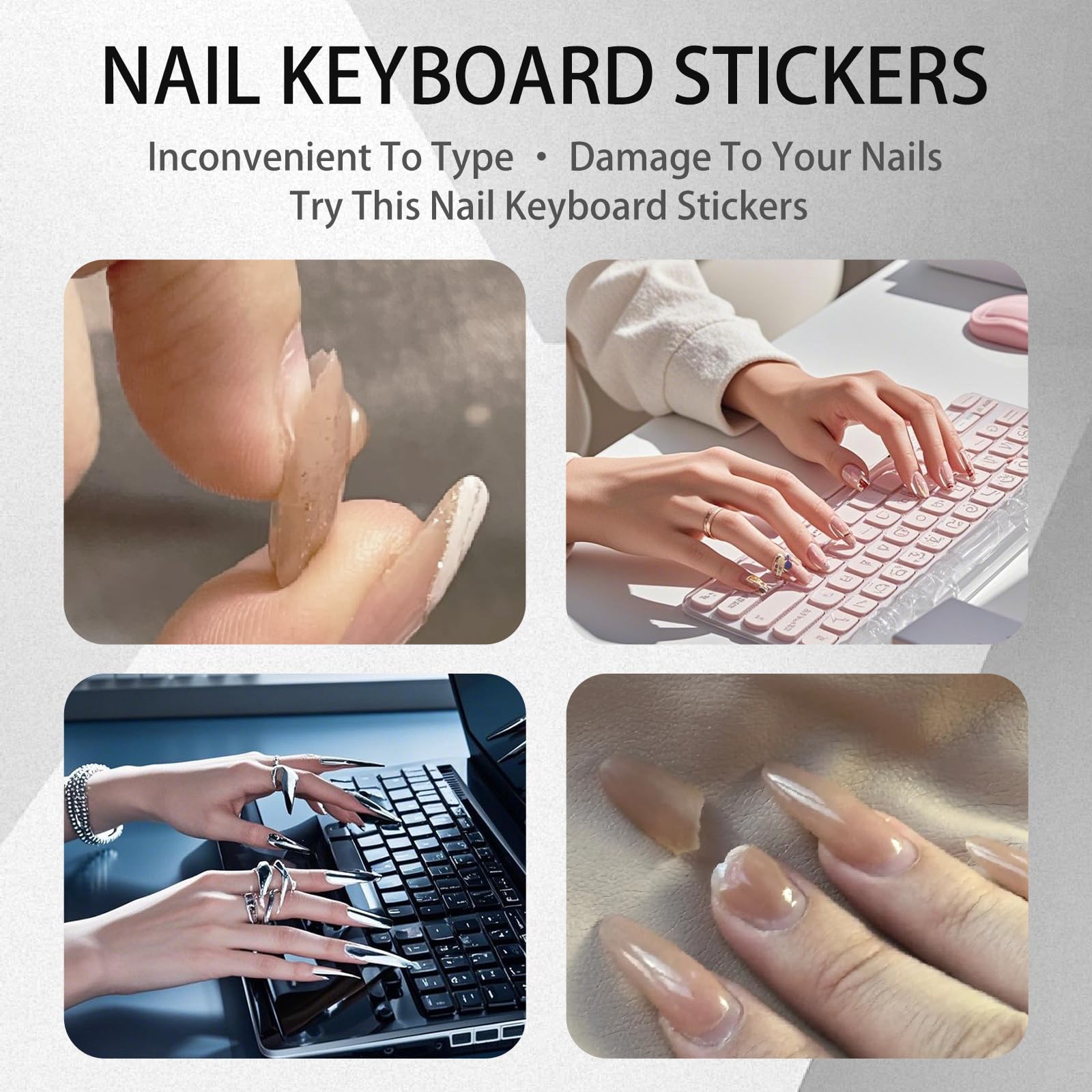 Snapklik.com : 108PCS Transparent Raised Key Stickers For Long ...