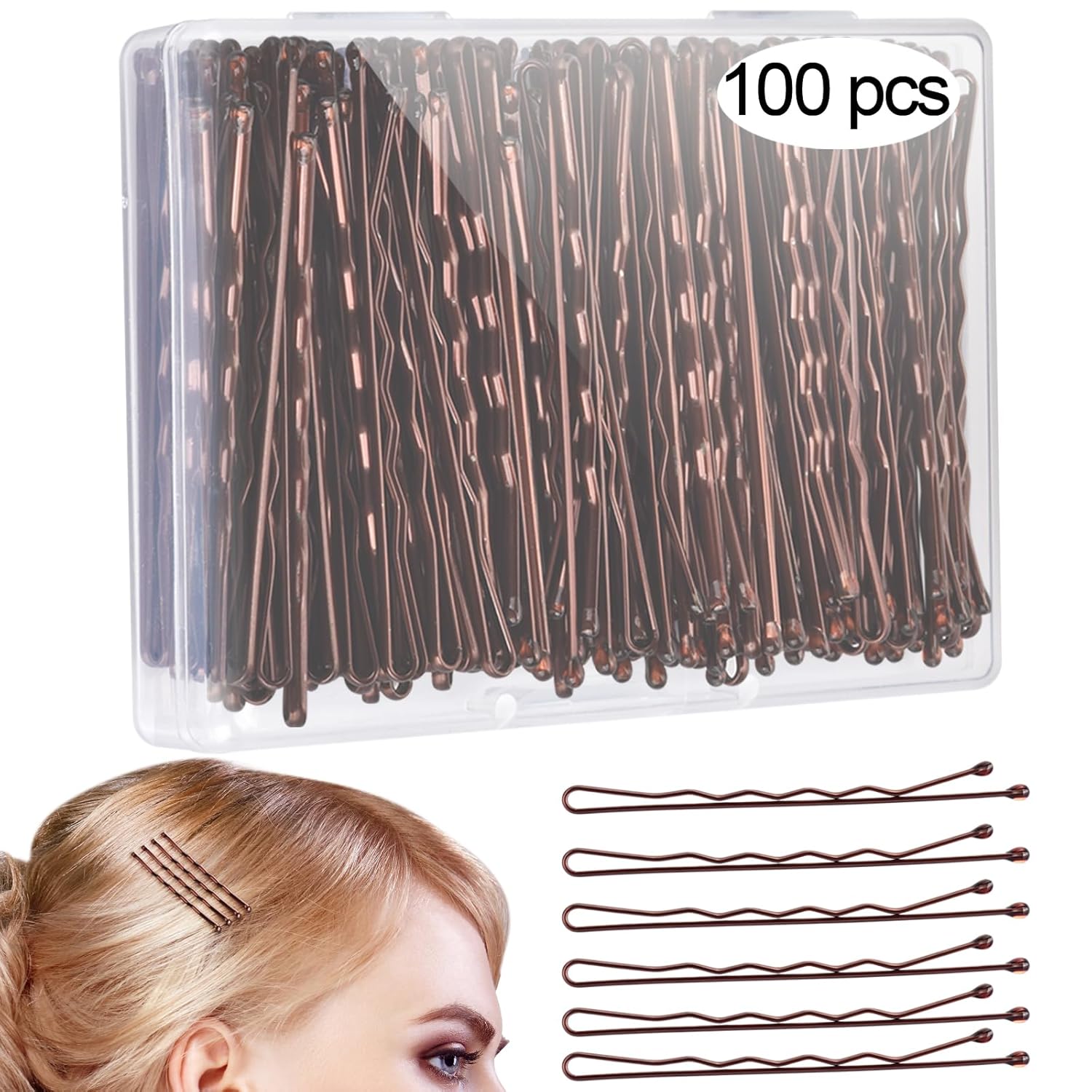 Amazon.com : Hair Clips Accessories Pins for Women, Bobby Pins Brown ...