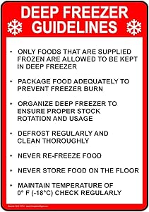 Amazon.com : Deep Freezer Guidelines Sign NHE-15721 Food Prep / Kitchen ...