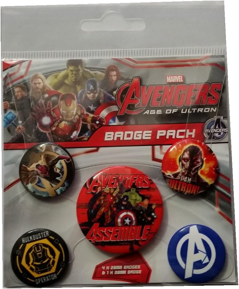 The Avengers Badge Pack - 2, Age Of Ultron, 1x38mm, 4x25mm Badges (6 x ...