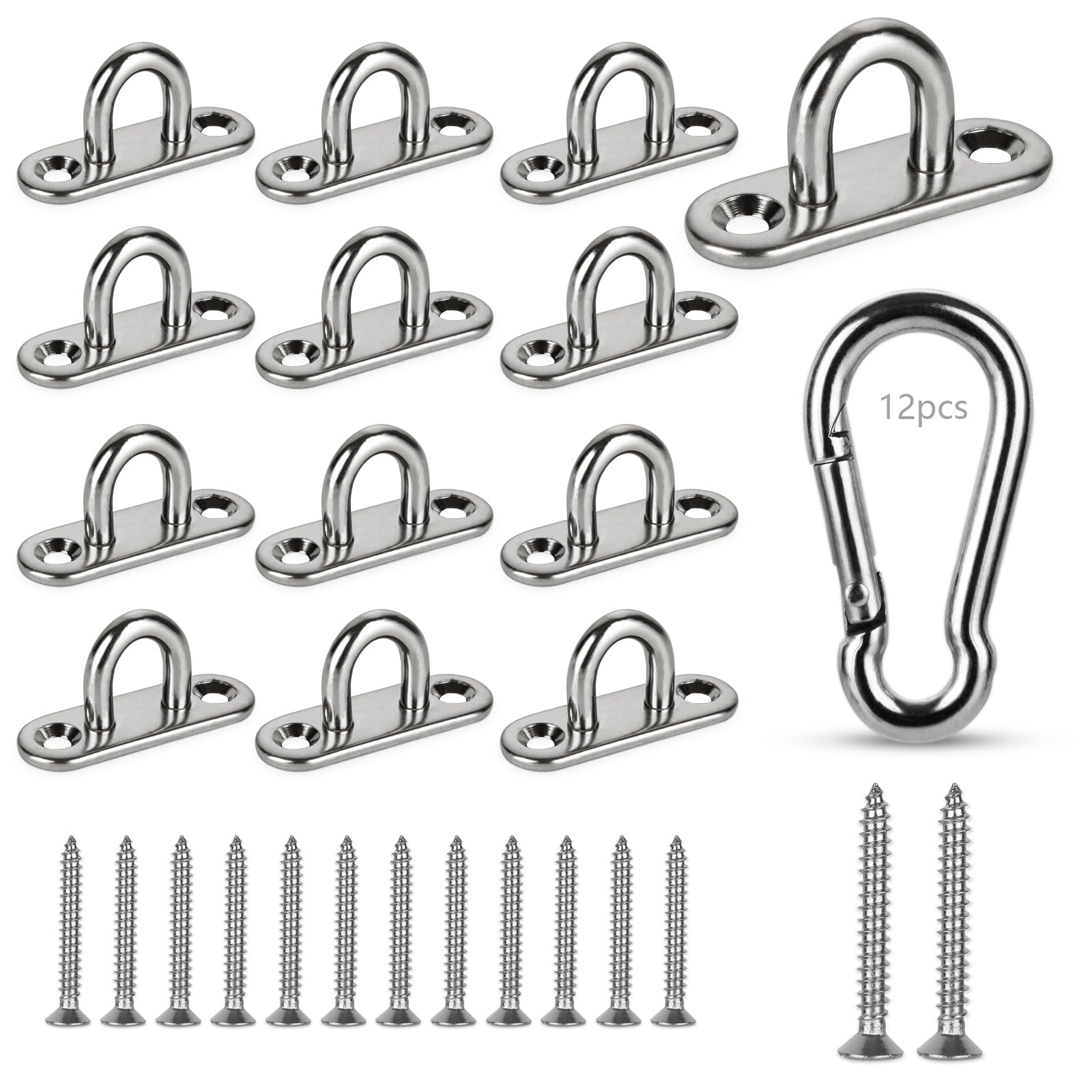 Amazon.com: 12 PCS 1.8 inch Pad Eye Plate U Hooks 12 PCS M5 Stainless ...