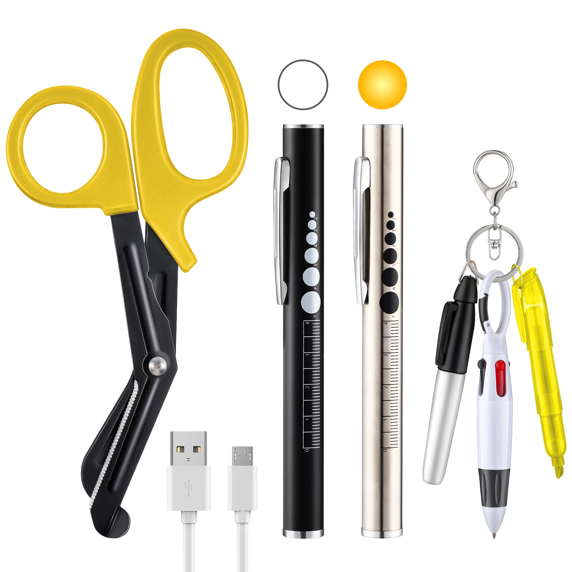 Snapklik.com : Enhon 6 Pack Nurse Tools Set, 2 Rechargeable Pen Light