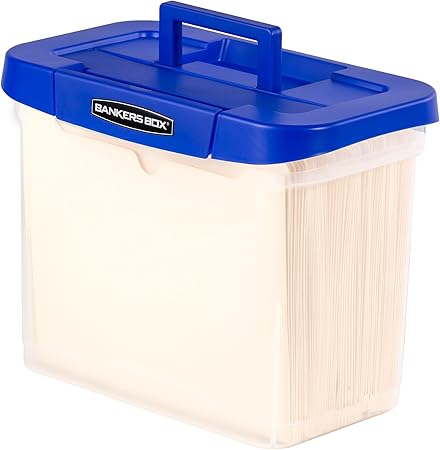 Amazon.com: Bankers Box Heavy Duty Portable Plastic File Box with ...
