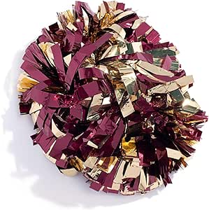 Amazon.com: Anderson's Metallic Maroon and Gold Cheer Pom with Baton ...