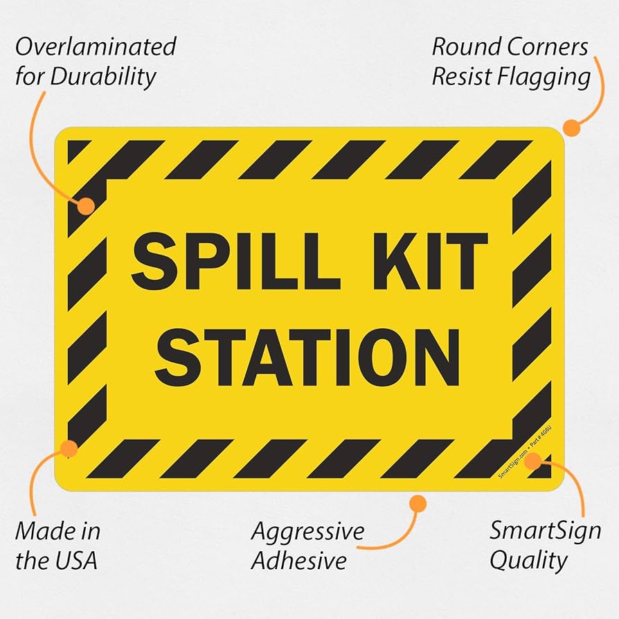 SmartSign "Spill Response Kit" Projecting V-Sign Polished Acrylic