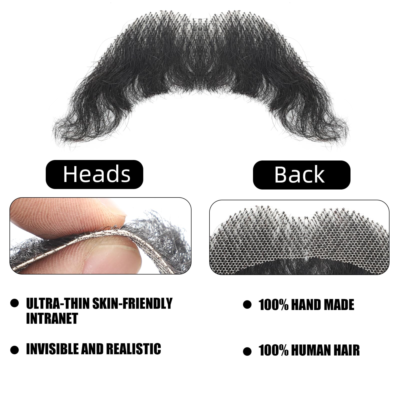 Snapklik.com : Fake Mustache Natural Realistic 100% Human Hair Fake ...