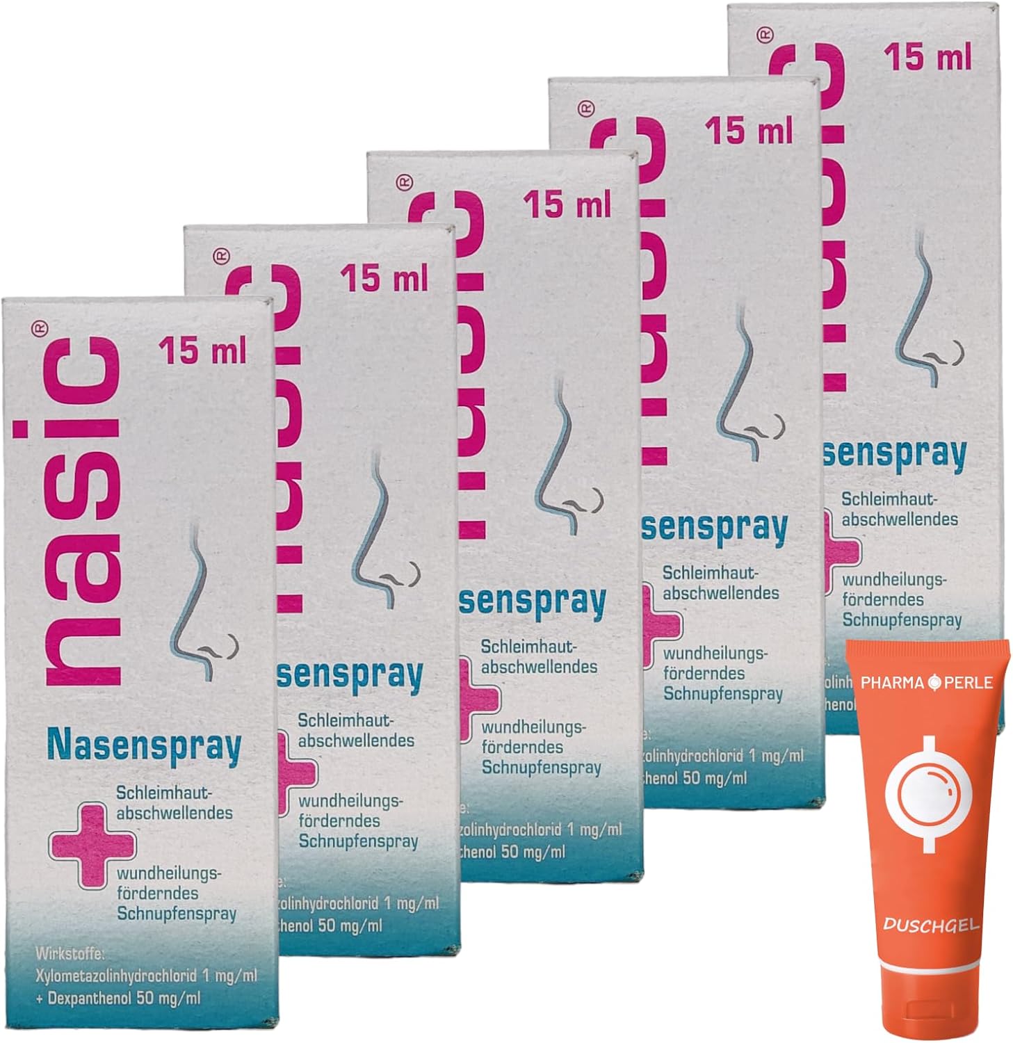 NASIC Nasenspray 5 x 15ml Sparset I bei Schnupfen I abschwellendes ...