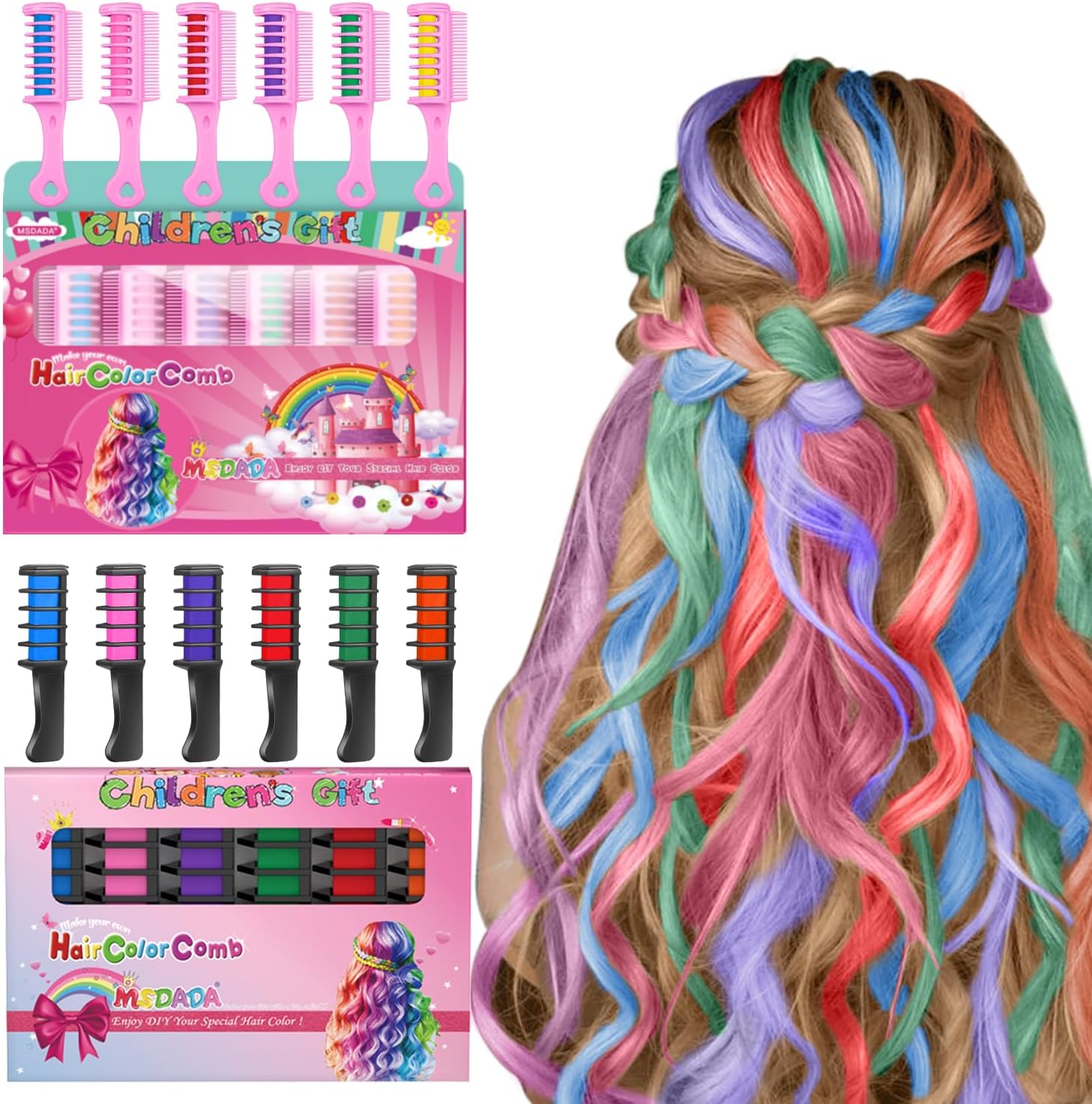 Amazon.com: New Hair Chalk Comb Temporary Hair Color Dye for Girls Kids ...