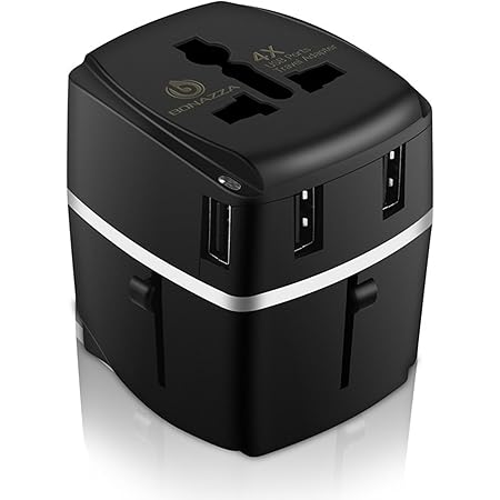 Amazon.com: BONAZZA Universal World Travel Adapter Kit with 4 USB Ports ...