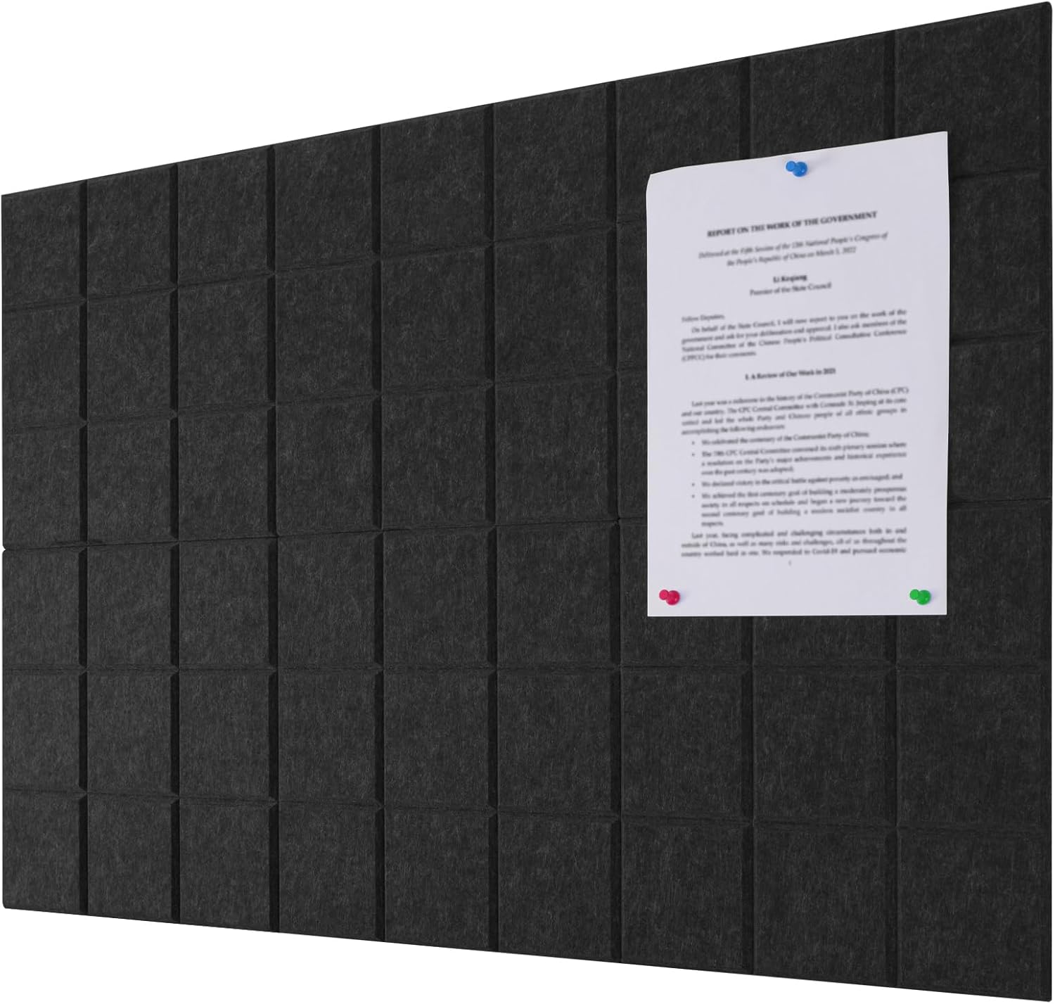 Amazon.com : Large Cork Board Alternative-Felt Wall Tiles with Secure ...