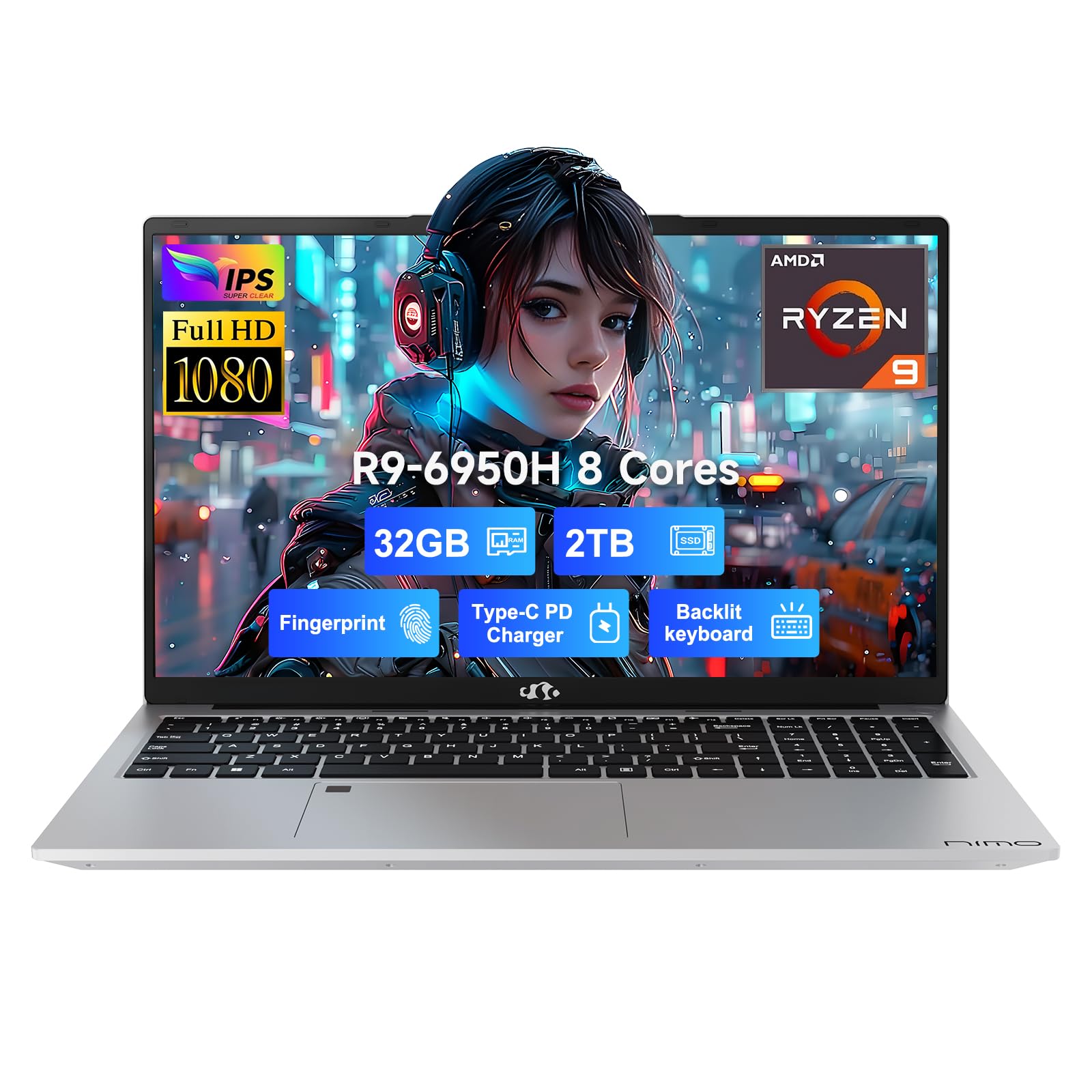 Amazon.com: NIMO 17.3 FHD Business Gaming Laptop, 8 Cores AMD Ryzen 9 ...