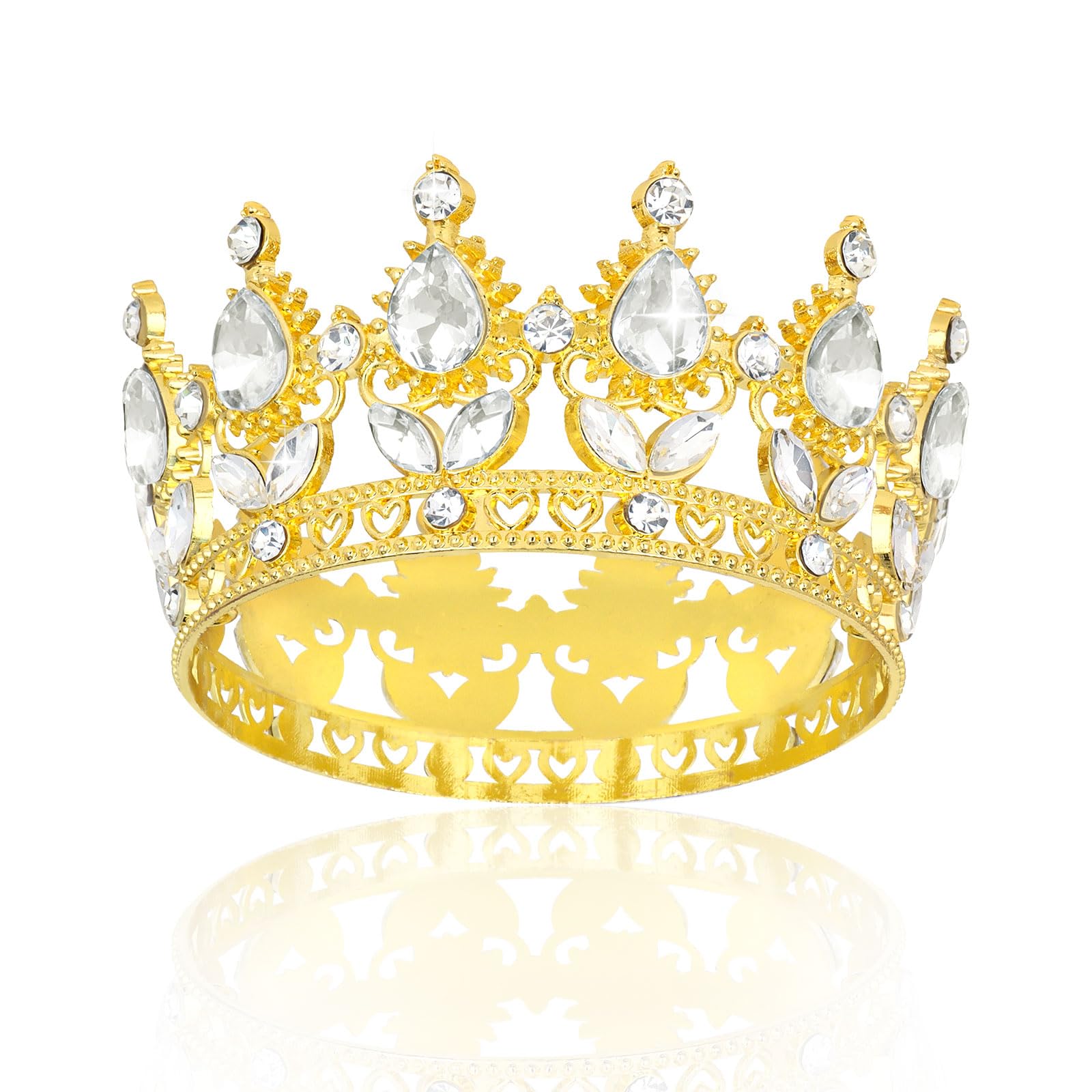 Amazon.com: BAHABY Gold Crown Cake Topper Happy Birthday Cake Toppers ...