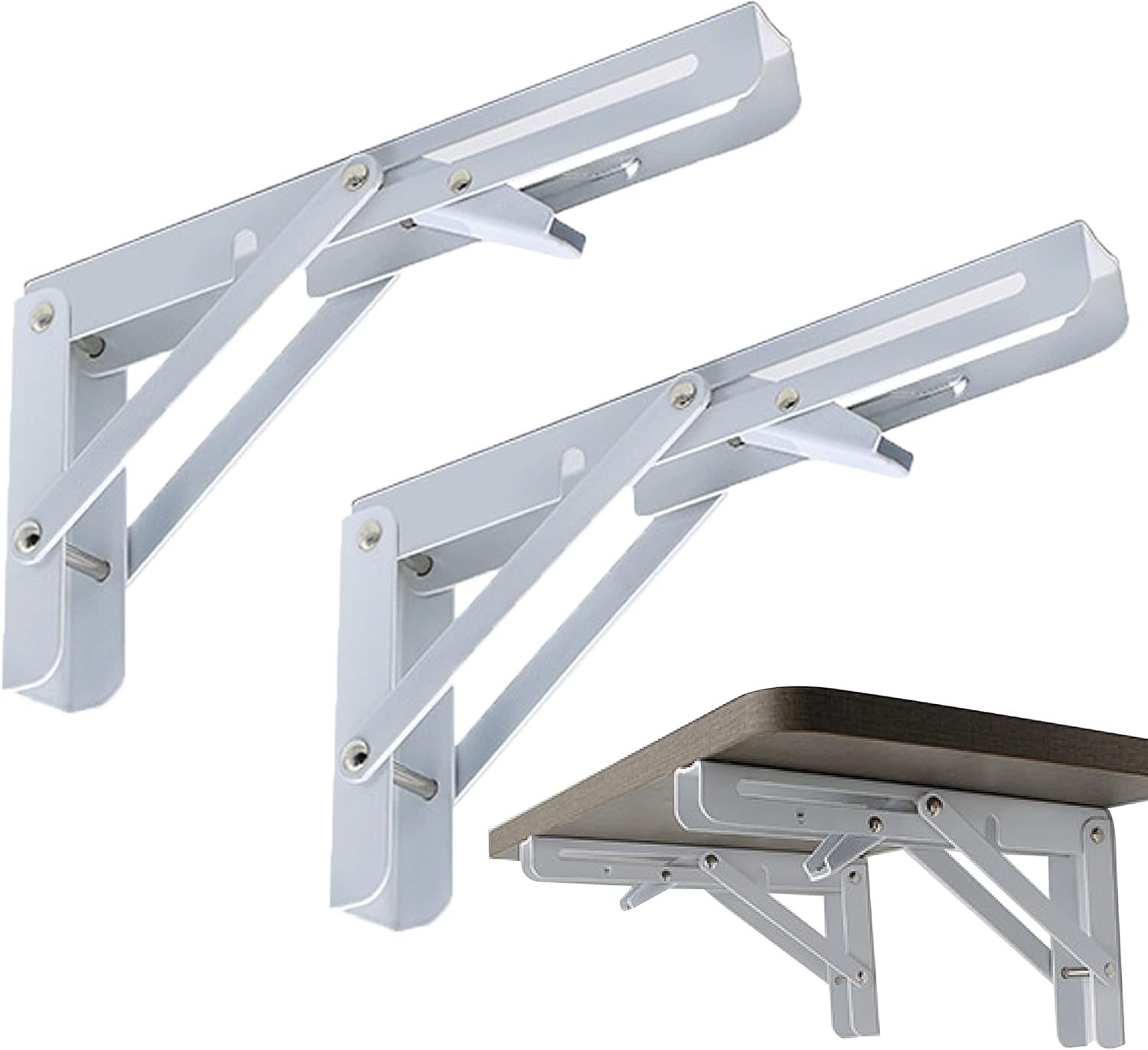 Amazon.com: KISSWILL Folding Shelf Brackets - Heavy Duty Stainless ...