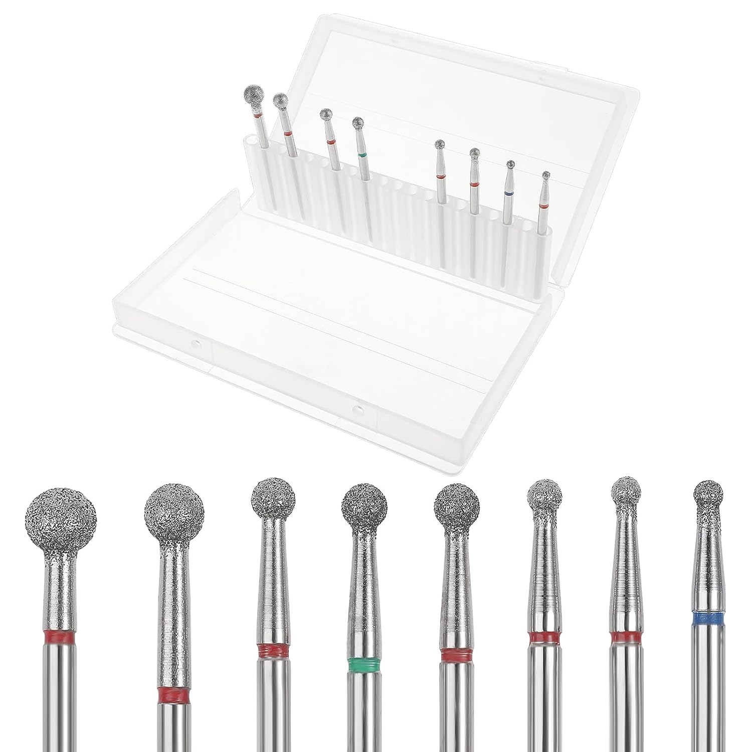 Amazon.com: 8 Pcs Ball Bit Nail Drill Set Carbide Diamond Drill Bits ...