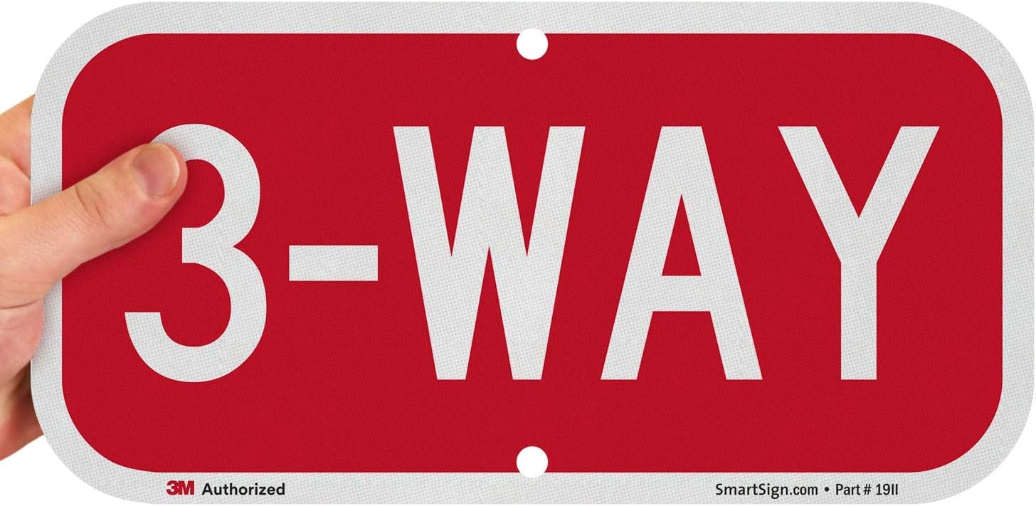 Amazon.com: SmartSign - K-2155-EG-06x12-D4 "3-Way" Sign | 6" x 12" 3M ...