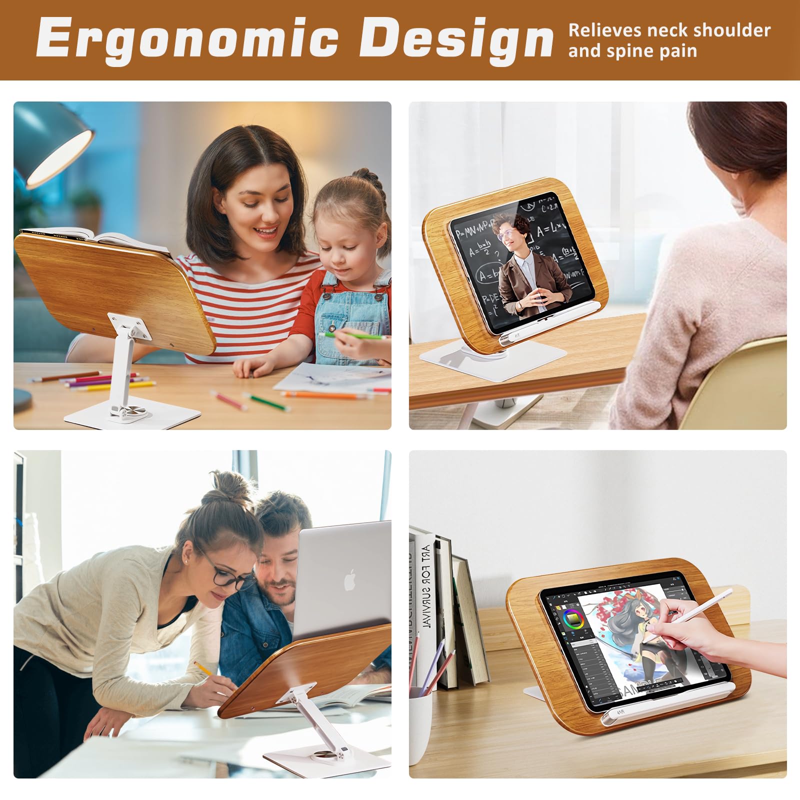 Book Reading Stand Book Stand For Reading-Adjustable Book Holder With ...