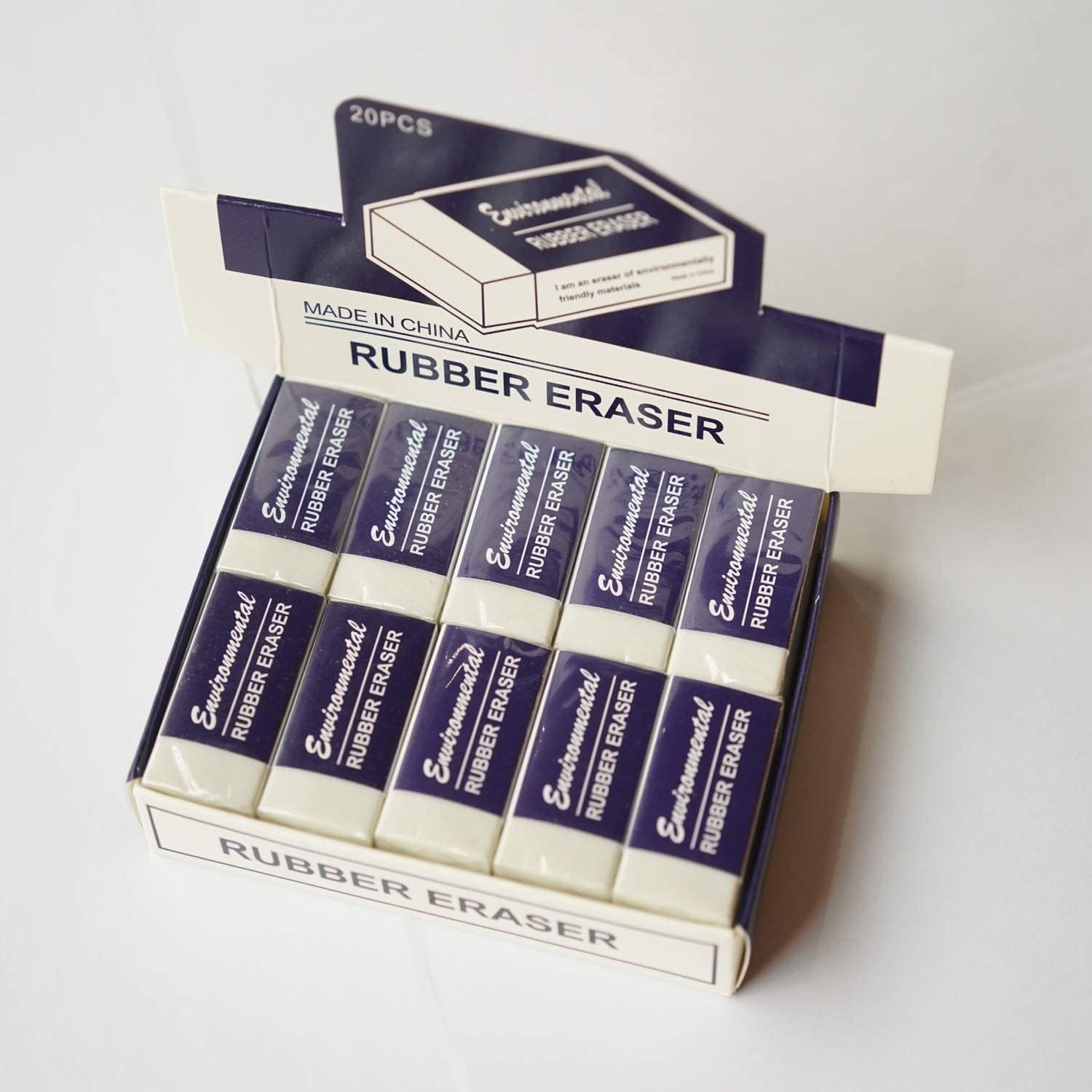 20 Pcs Environmentally Friendly Eraser, Free of Heavy Metals PVC-Free ...