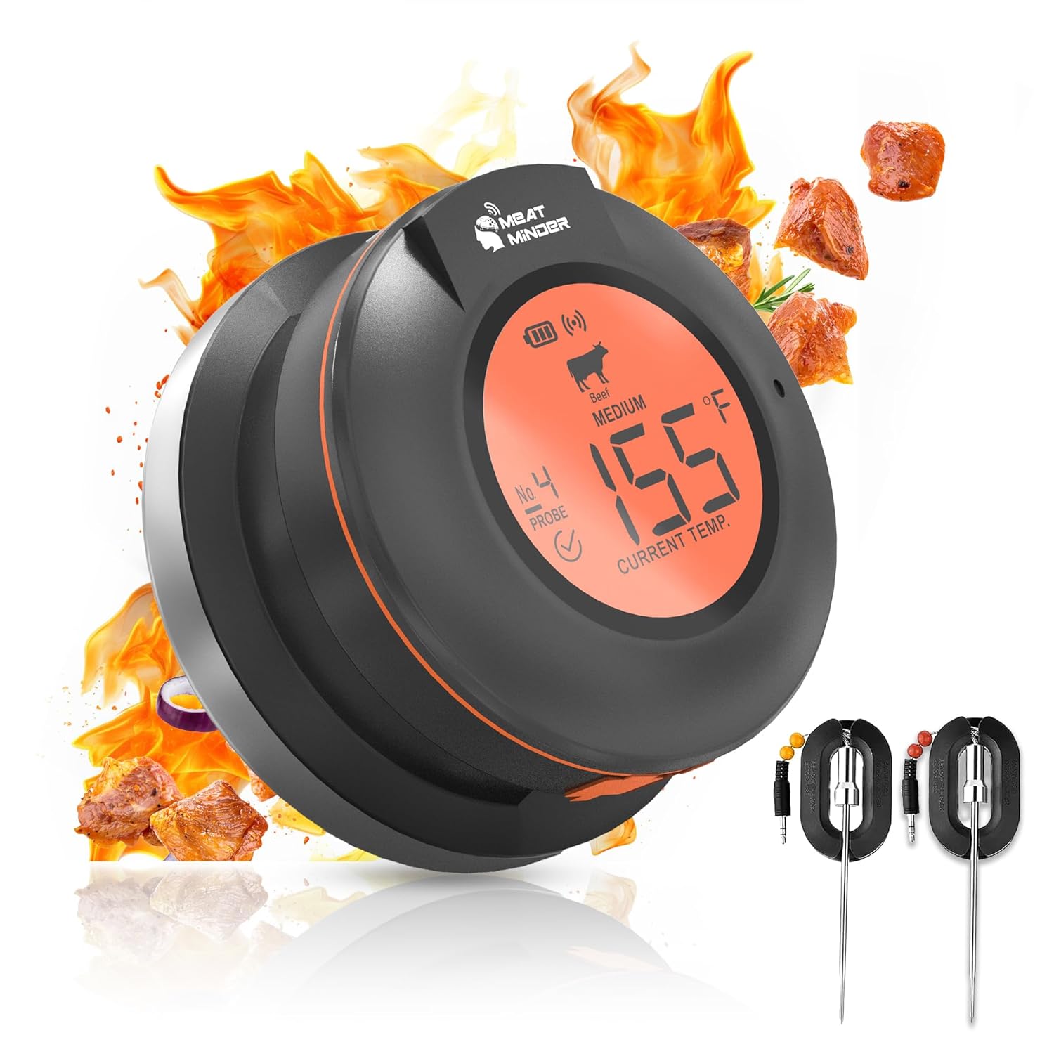 Amazon.com: Meat Minder Pro | Smart Bluetooth Meat Thermometer Weber Grill Accessory Thermometer ...
