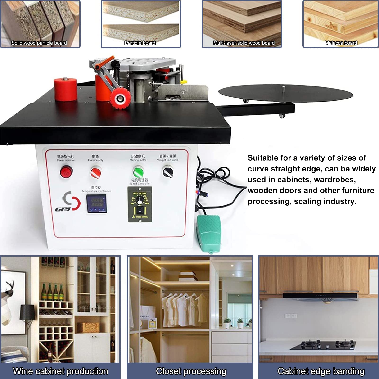 Snapklik.com : Benchtop Edge Bander, Woodworking Portable Edge Bander ...