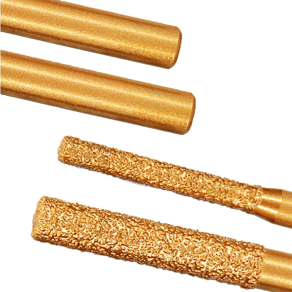 2 Pcs Diamond Router Bits Golden Brazed Straight Shank Marble Edging ...